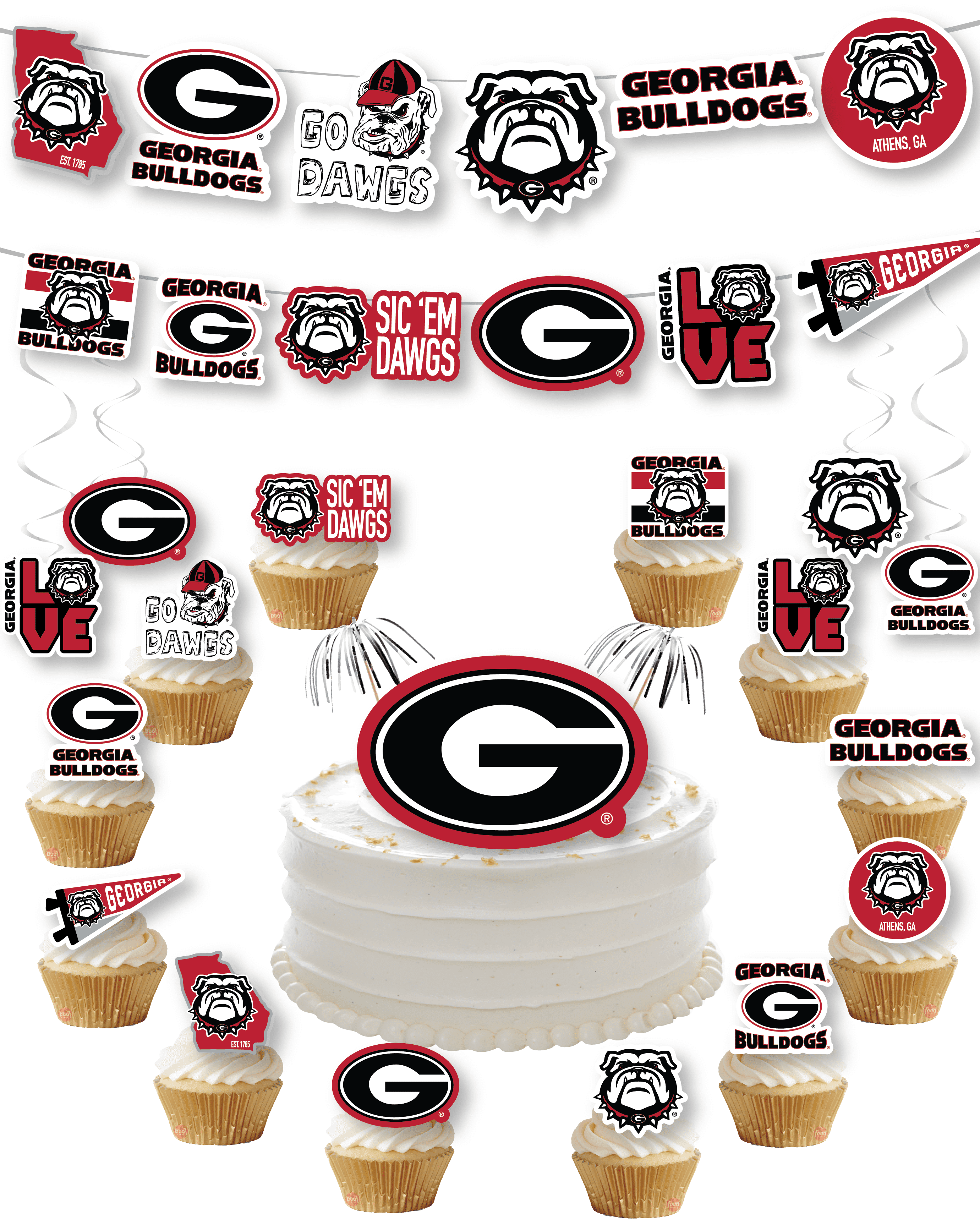 Georgia Bulldogs Party Supplies (42 Pieces) for Graduation, Football ...