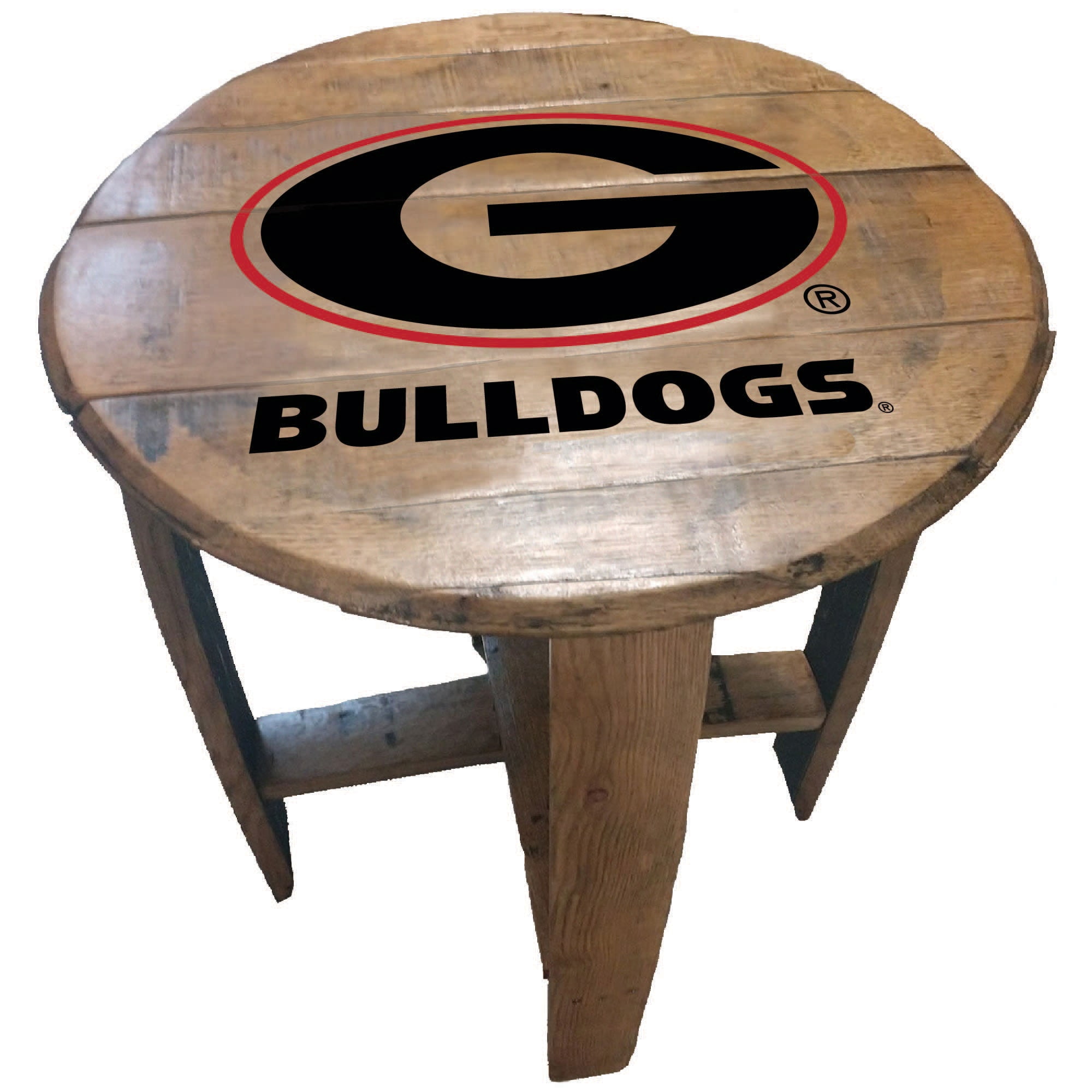 Georgia Bulldogs Team Oak Barrel Table - Walmart.com