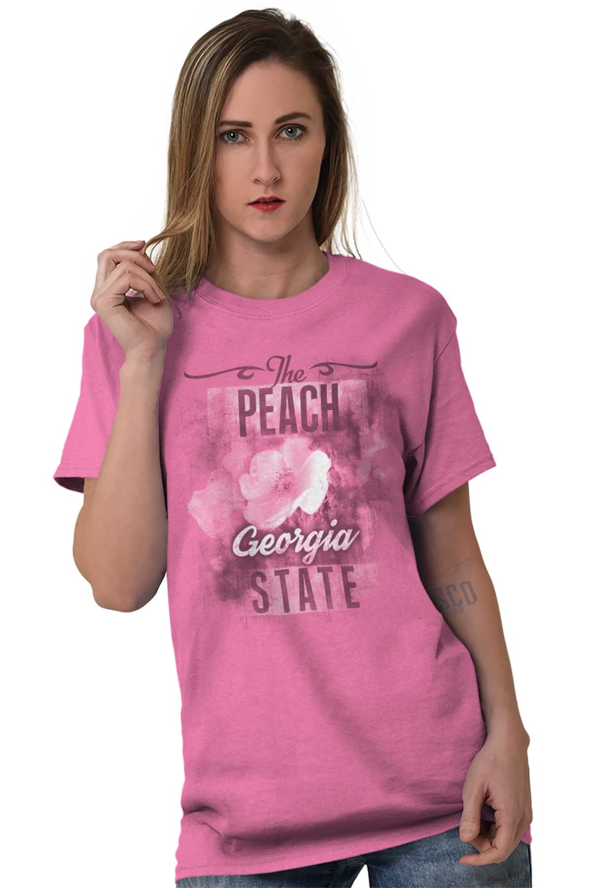 Georgia Cute State Flower Souvenir Women's Graphic T Shirt Tees Brisco ...