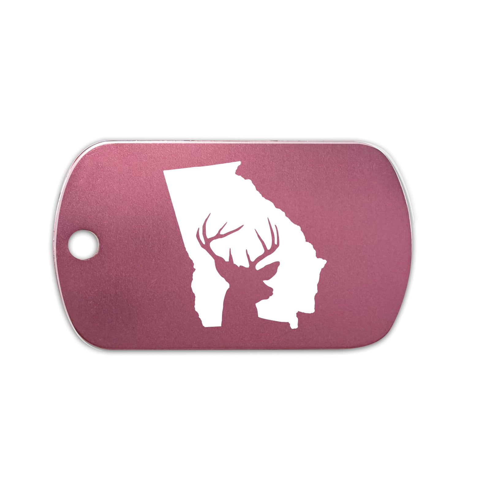 Georgia Deer State GI Dog Tag Aluminum Keychain buck hunt hunting rifle ...