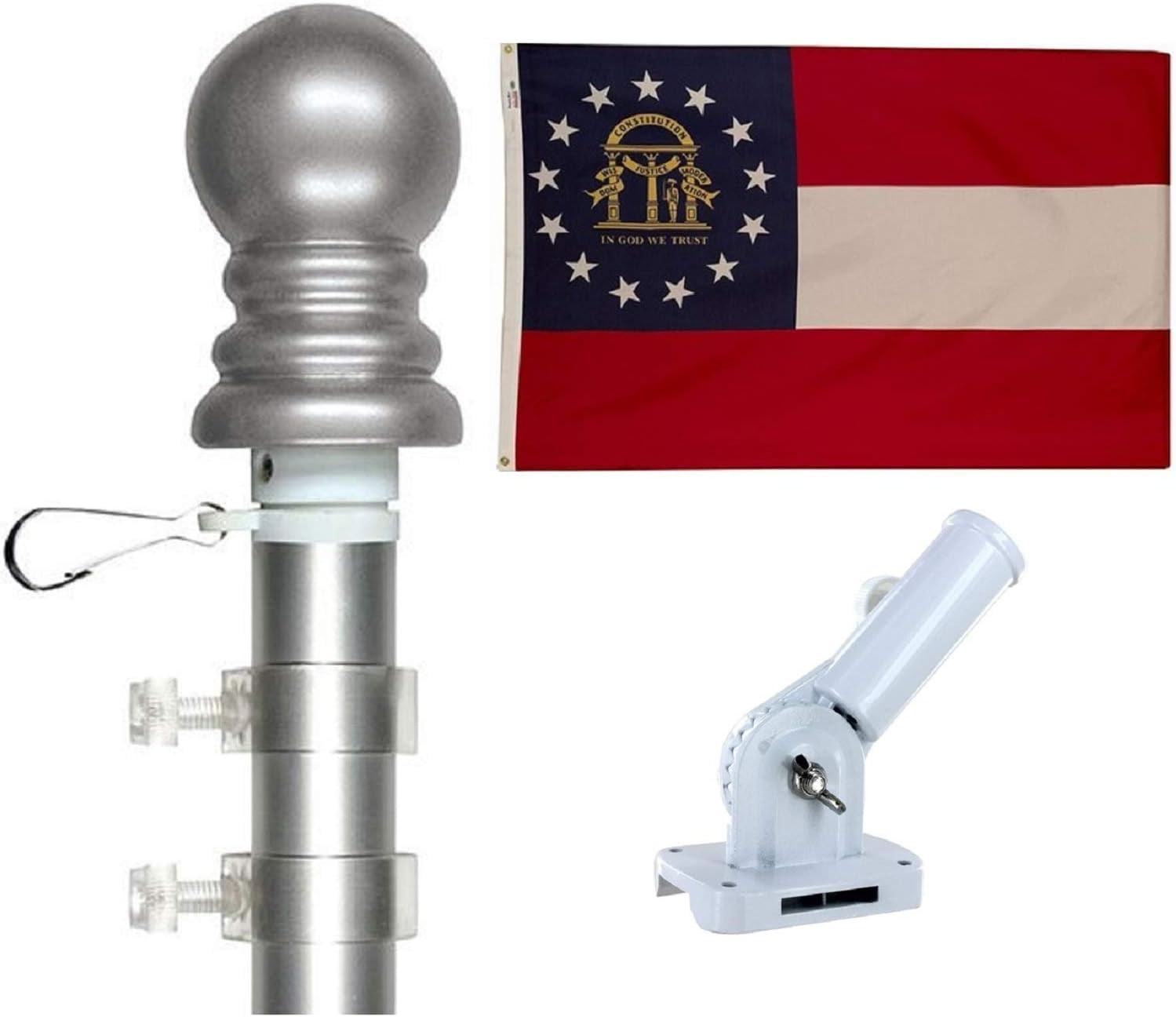 Georgia Flag and Tangle Free Spinner Flagpole Set, Choose From all 50 ...