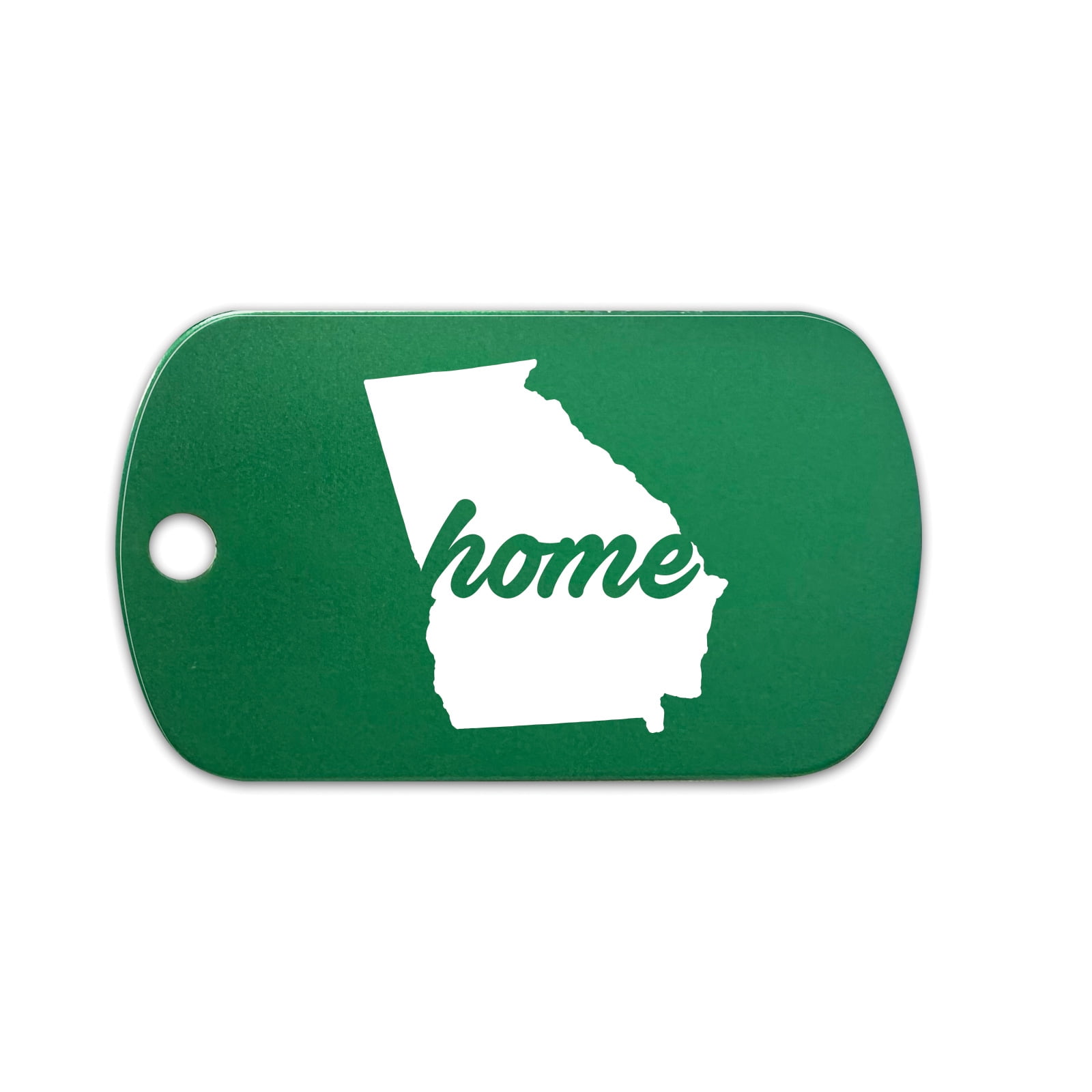 Georgia Home GI Dog Tag Aluminum Keychain state shaped ga love - Green ...
