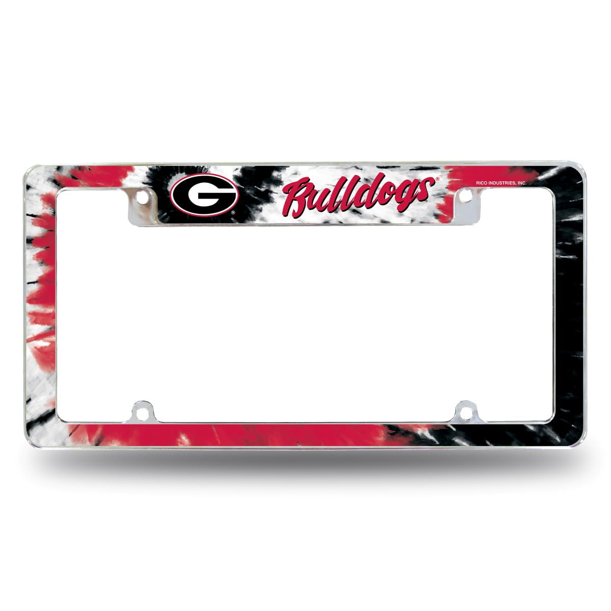 Georgia NCAA Bulldogs Chrome Metal License Plate Frame with Tie Dye ...