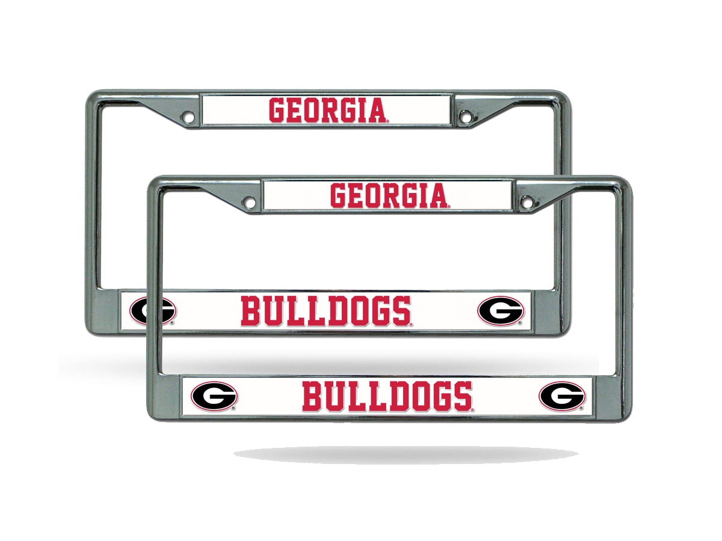 Georgia NCAA Bulldogs Chrome Metal (Set of 2) License Plate Frames ...
