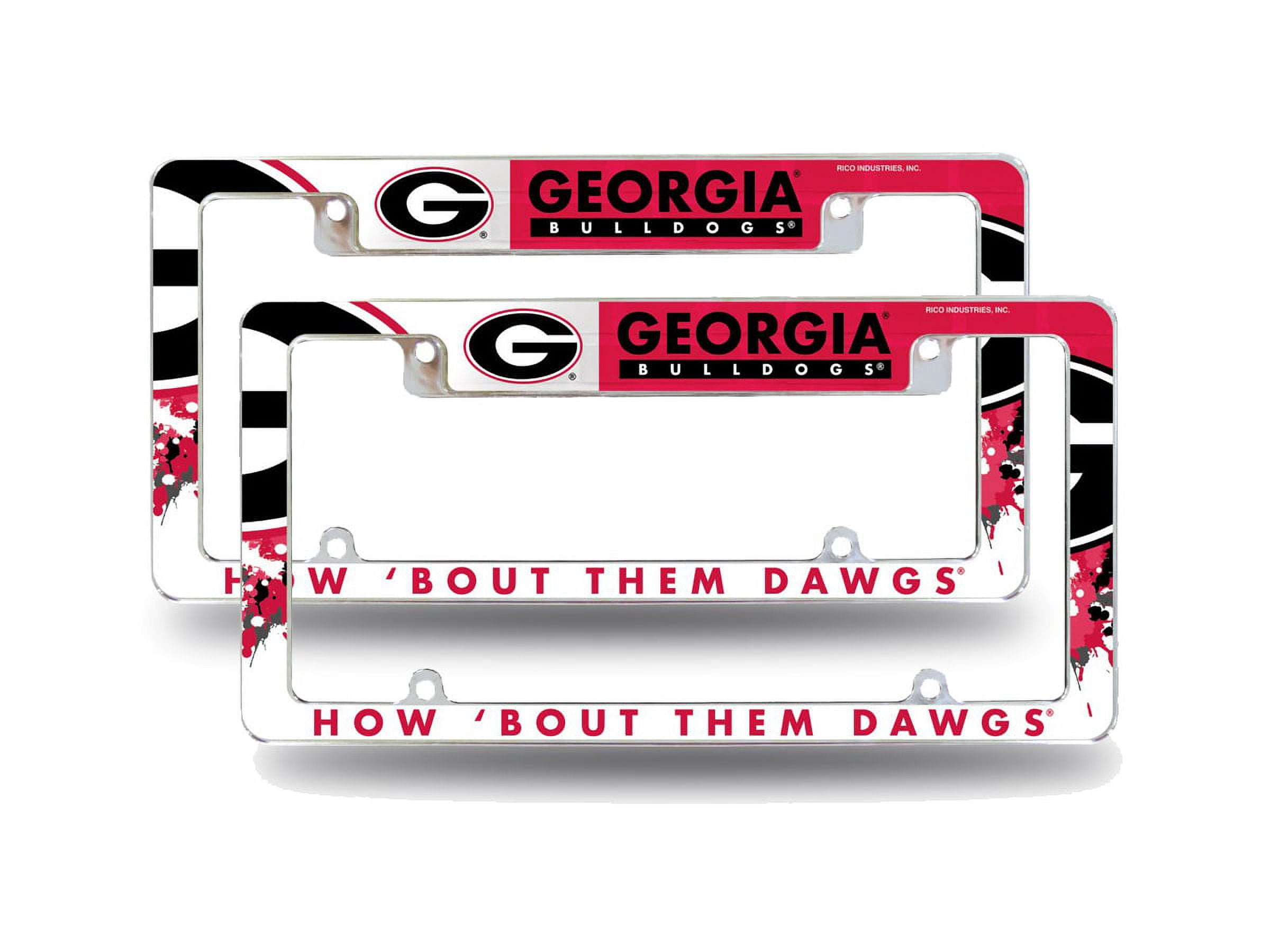 Georgia NCAA Bulldogs (Set of 2) Chrome Metal License Plate Frames with ...