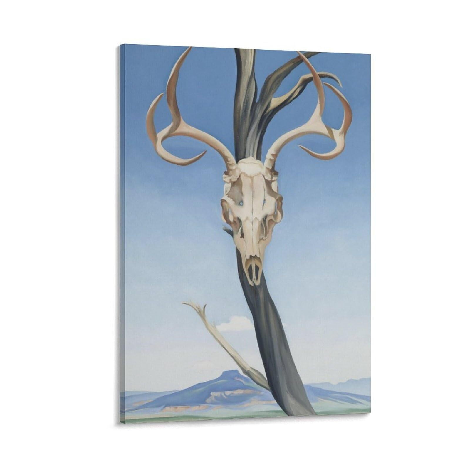 Georgia O'Keeffe Deer's Skull with Pedernal Art Posters Hanging ...