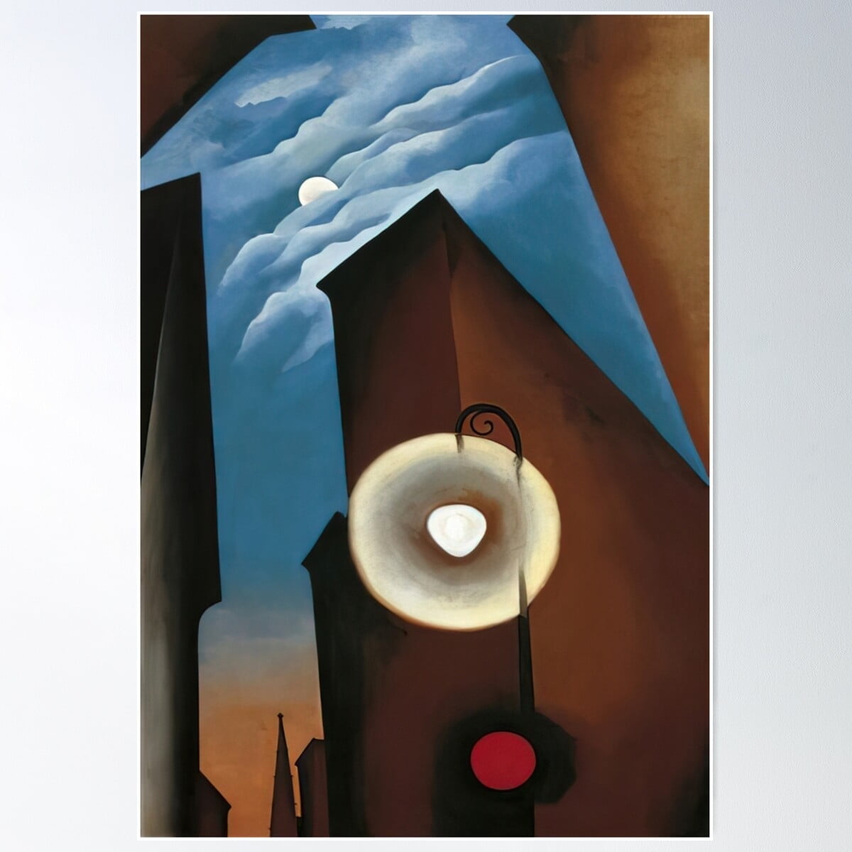Georgia Okeeffe New York With Moon Poster Wall Art, UNFRAMED PAPER ...
