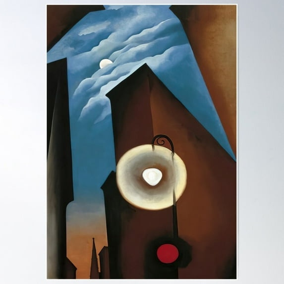 Georgia Okeeffe New York With Moon Poster Wall Art, UNFRAMED PAPER ...