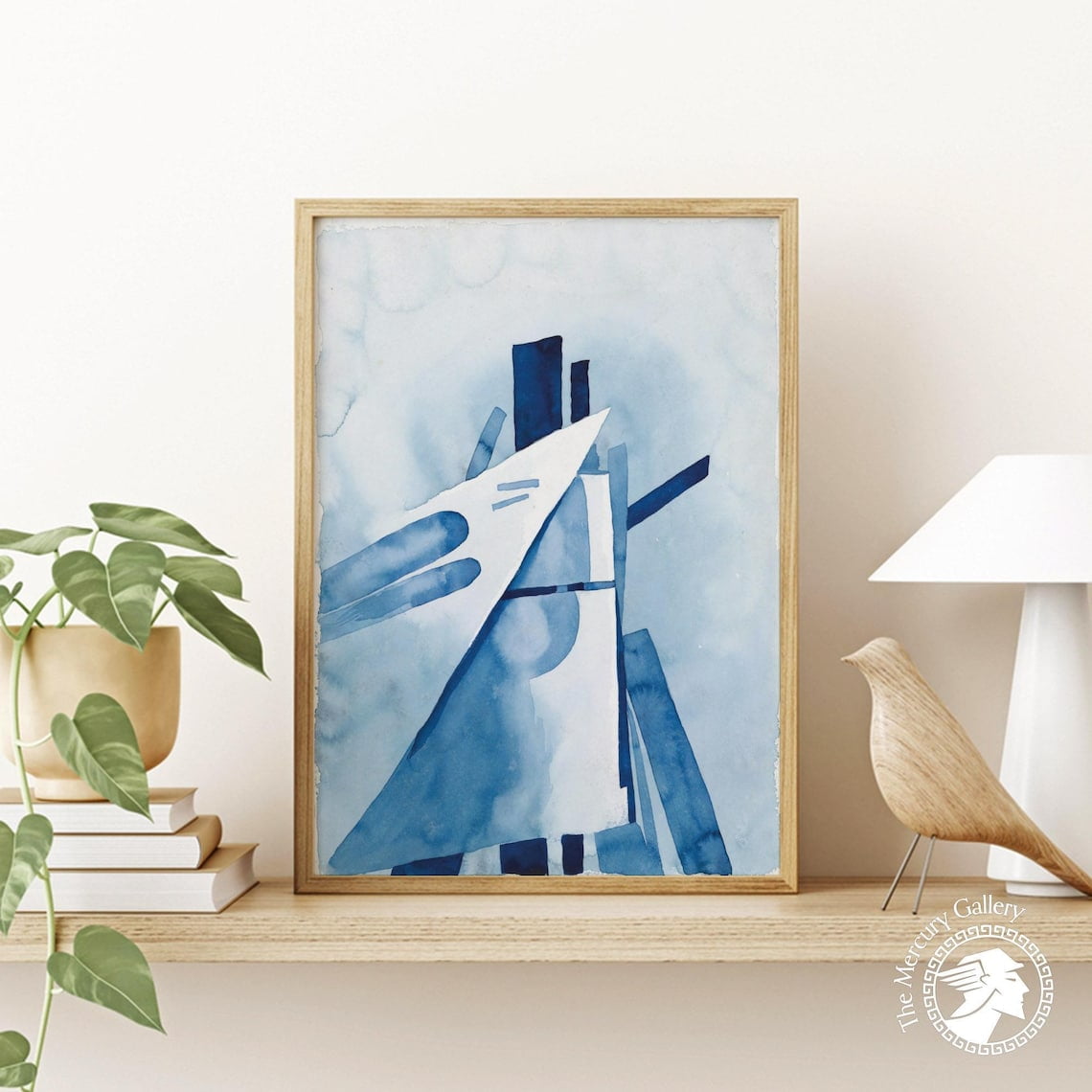 Georgia Okeeffe Poster, Blue Shapes Abstract Art Print, Vintage Wall ...