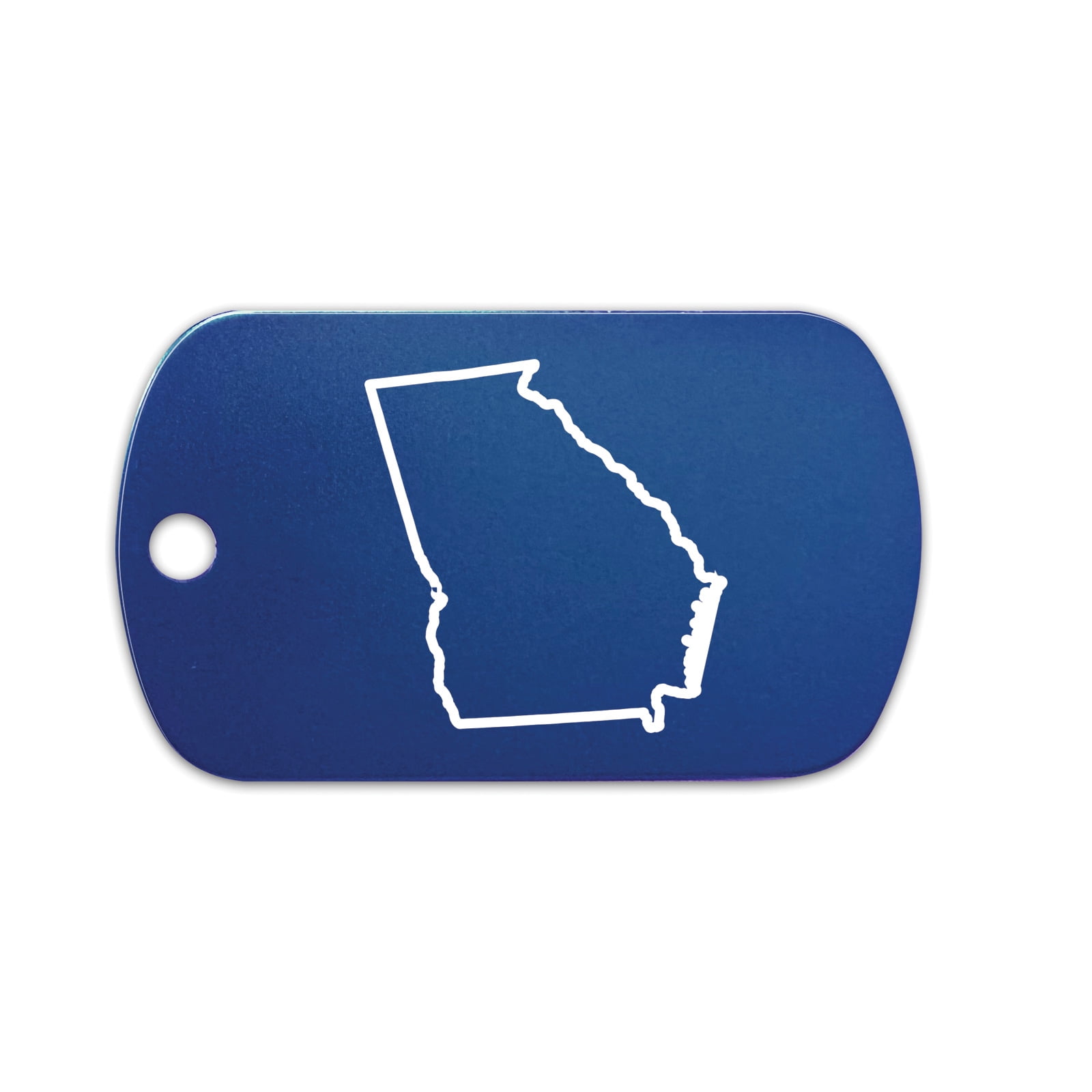 Georgia Outline GI Dog Tag Aluminum Keychain ga - Blue - Walmart.com
