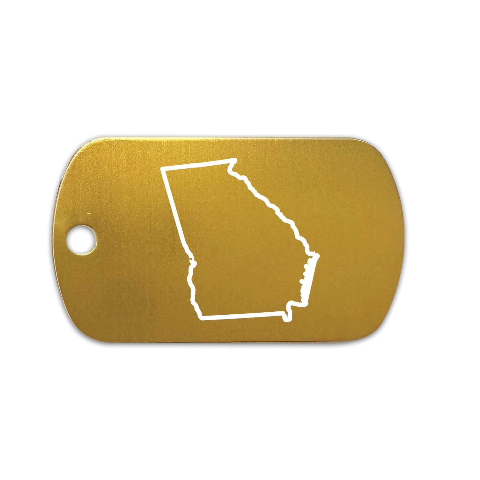 Georgia Outline GI Dog Tag Aluminum Keychain ga - Gold - Walmart.com