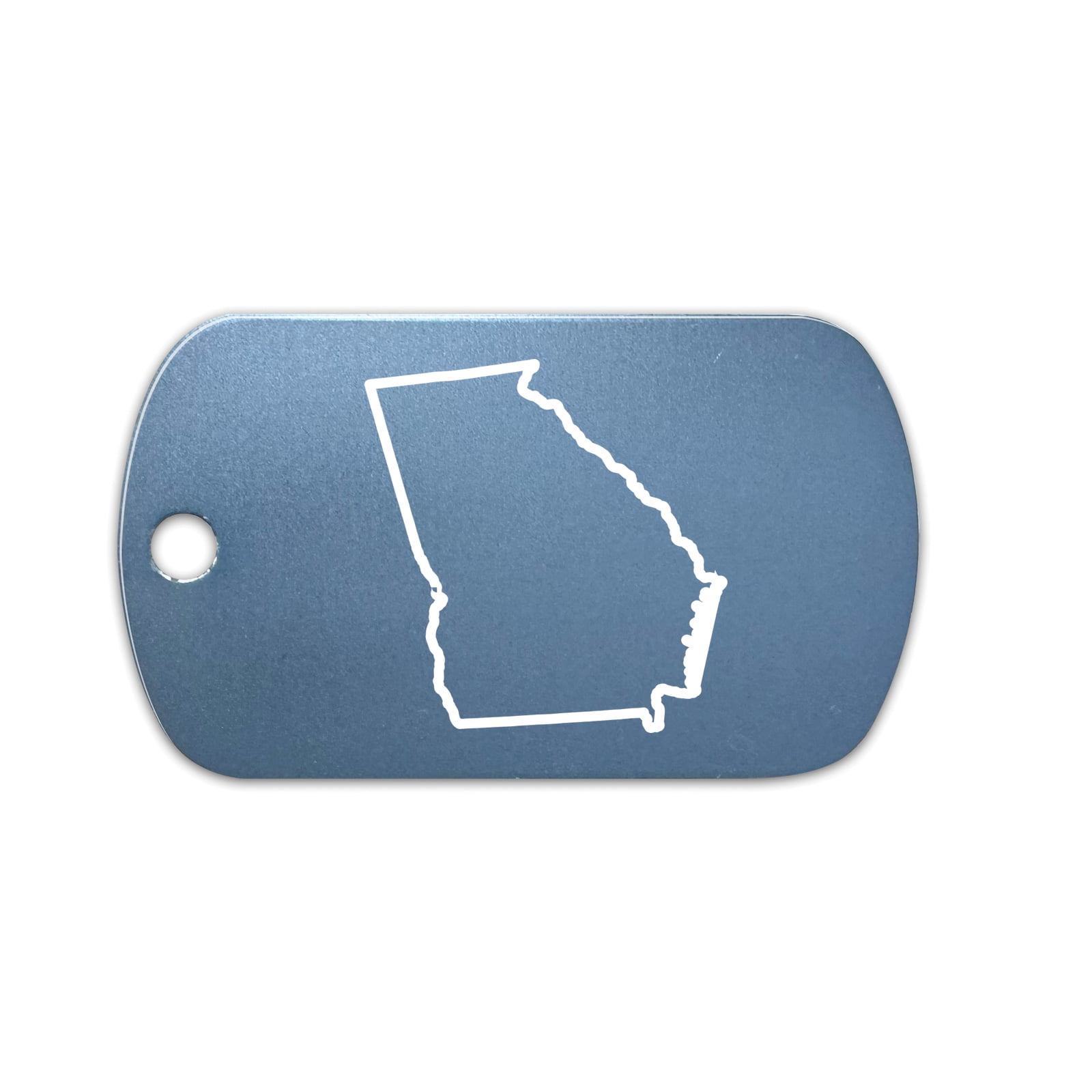Georgia Outline GI Dog Tag Aluminum Keychain ga - Light Blue - Walmart.com