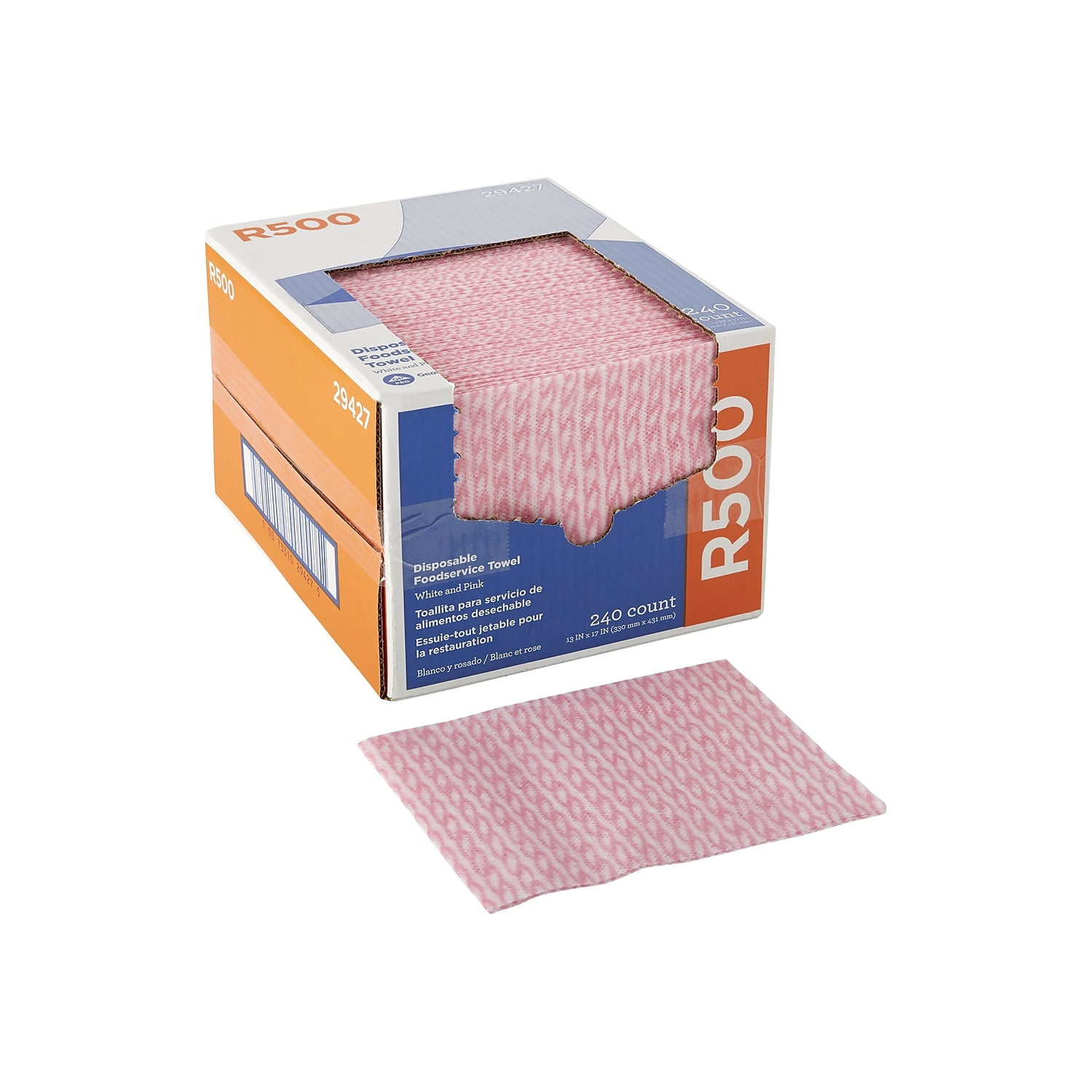 Georgia-Pacific Dixie R500 Poly Wipers White/Pink 240/Carton 29427 ...