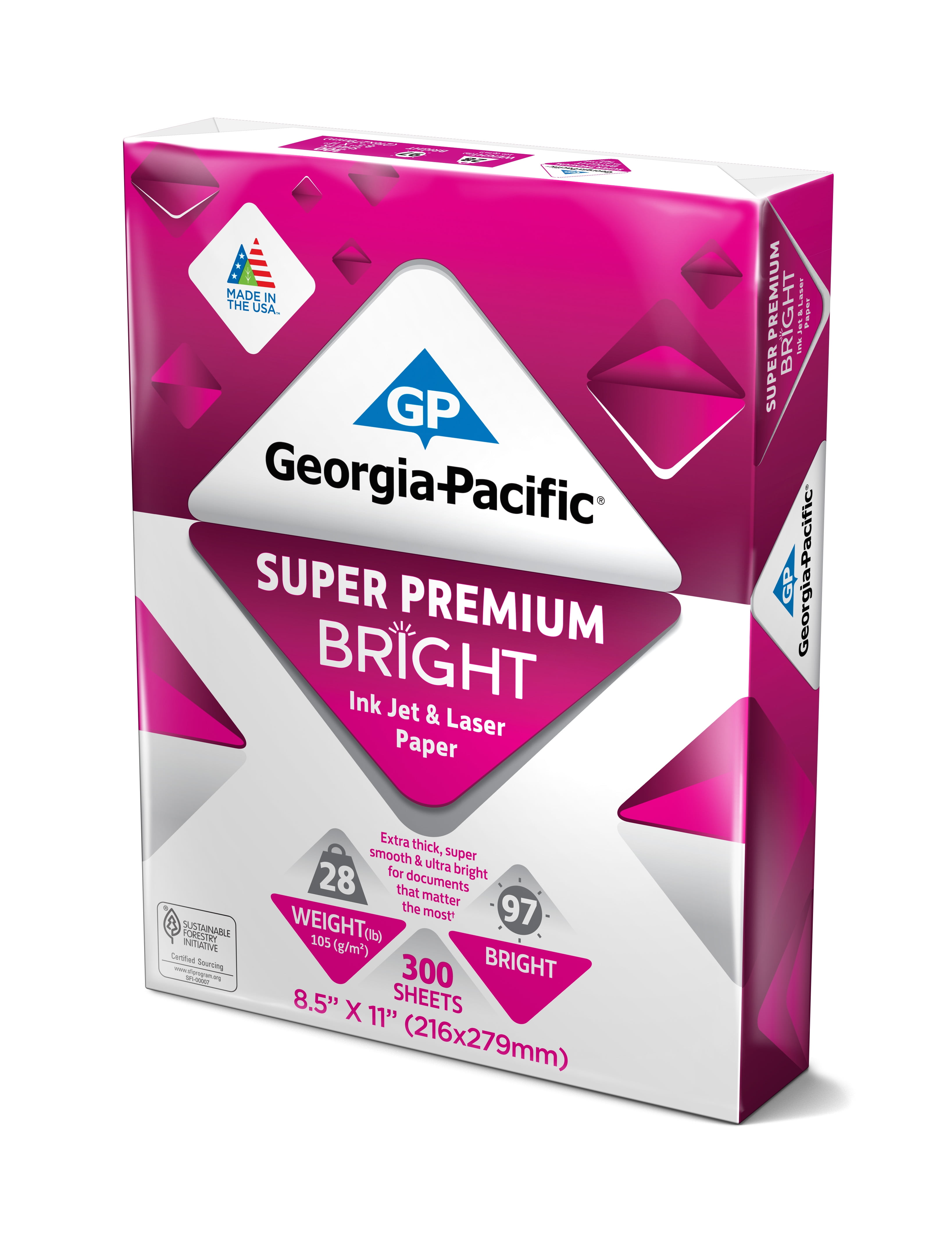 Georgia-Pacific Premium Paper, 8.5 x 11, 28lb, 97 Bright White, 300 ...