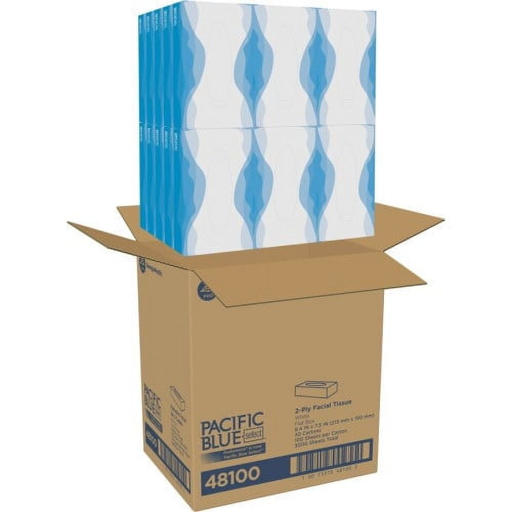 Georgia Pacific Pro, Pacific Blue Select Facial Tissue, 2-Ply, 100 ...