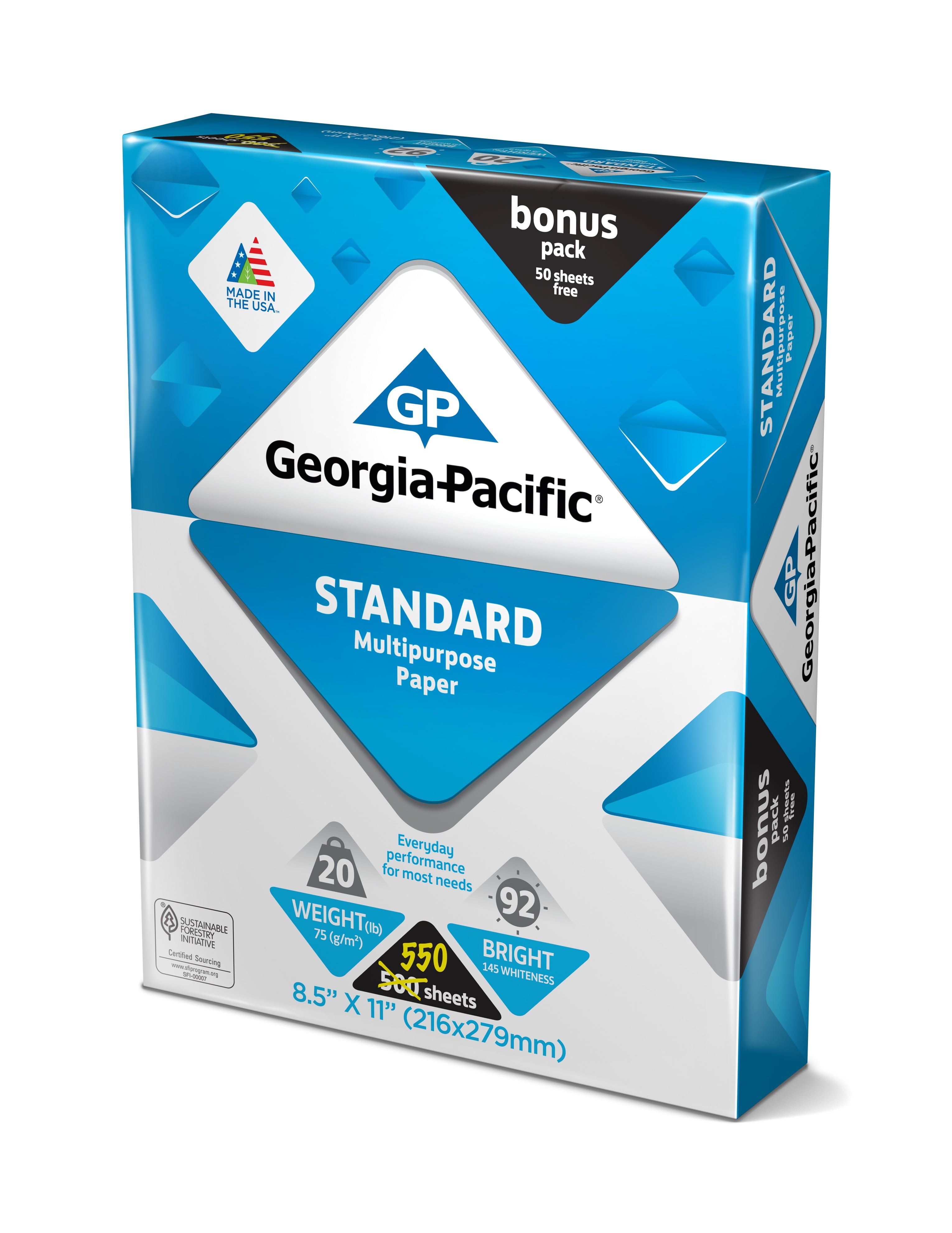 Georgia Pacific Standard Paper 8 5 X 11 20lb 92 Bright 550 Sheets georgia-pacific-standard-paper-8-5-x-11-20lb-92-bright-550-sheets
