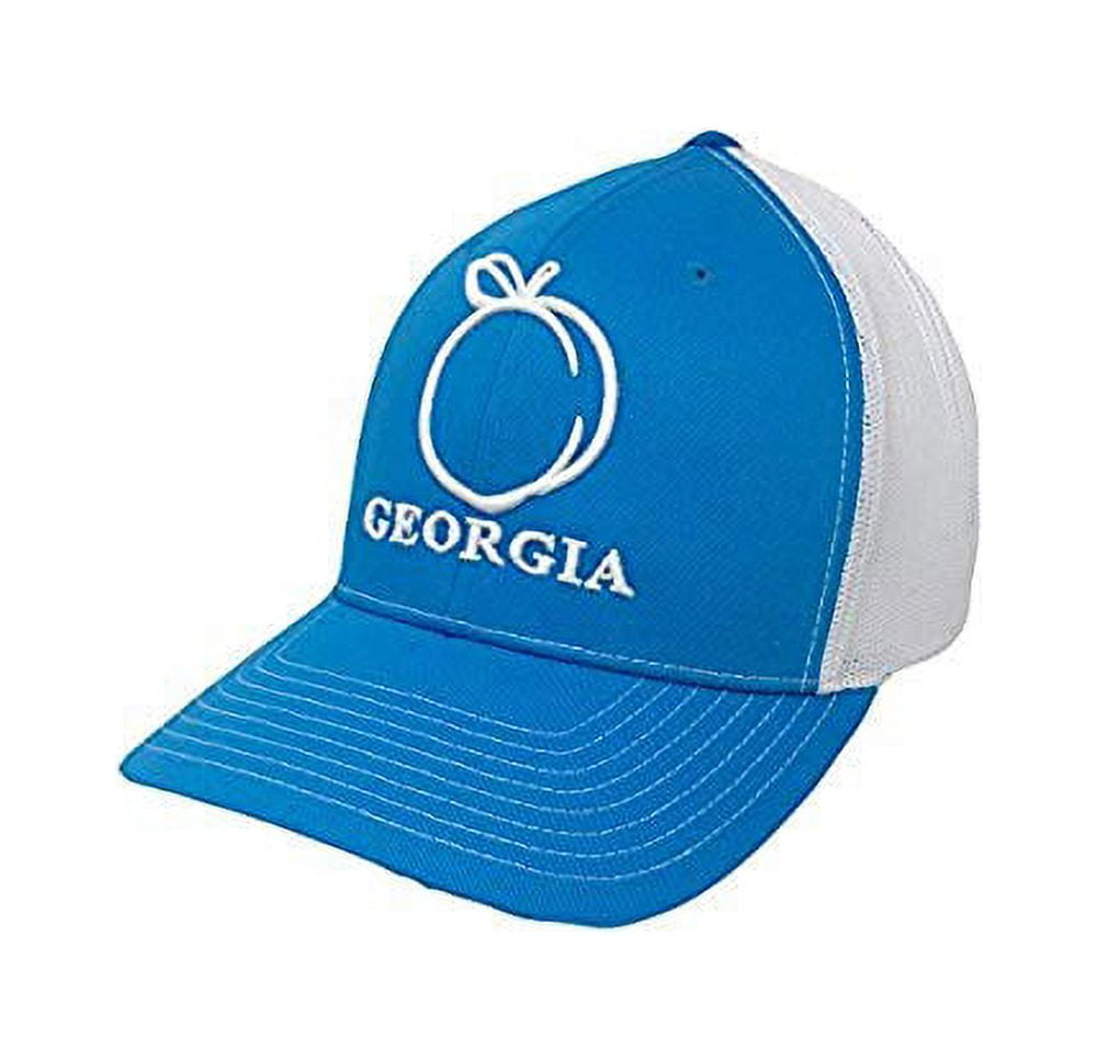 Georgia Peach Trucker Hat-Baby Blue Cap with White Mesh and White ...