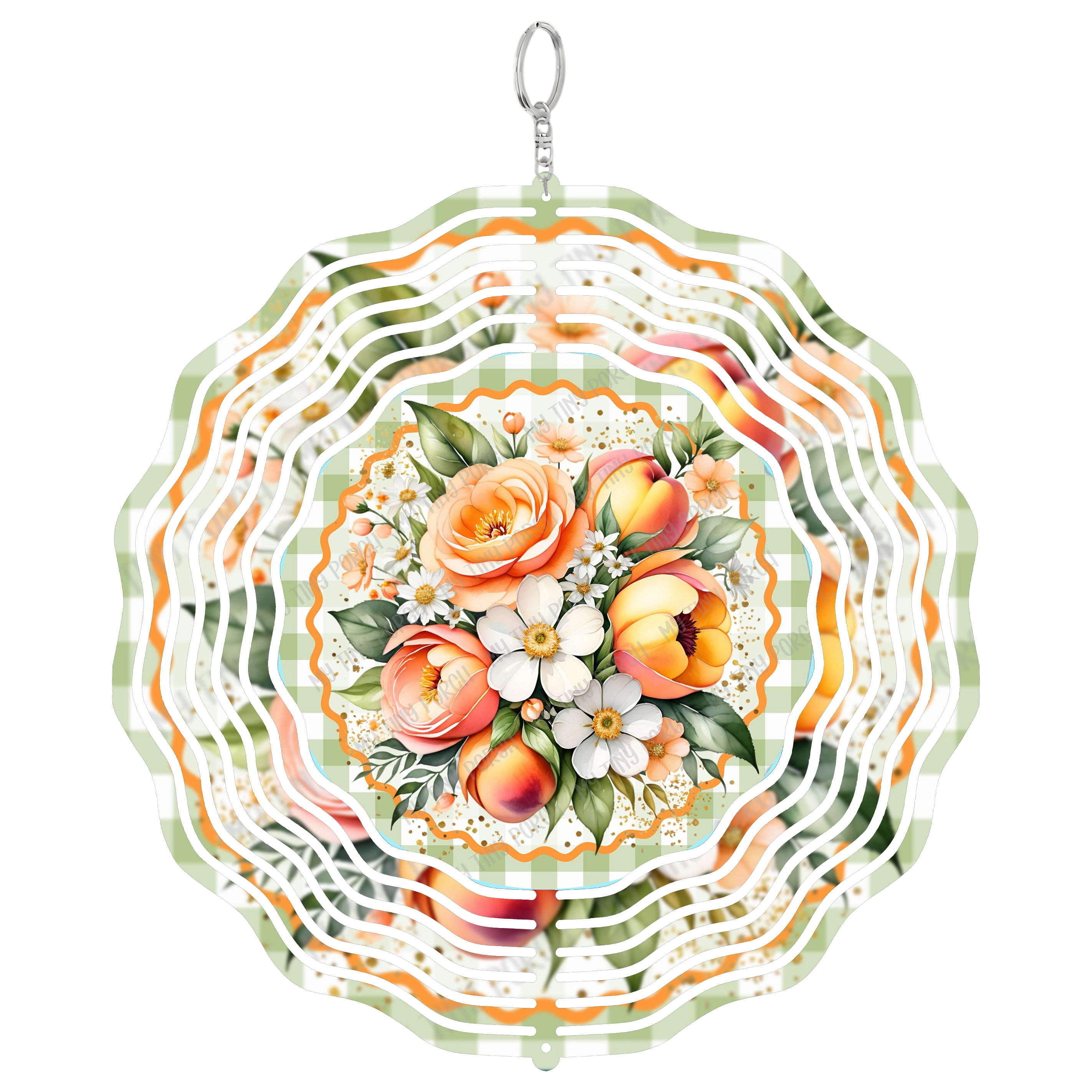 Georgia Peach Watercolor 3D Wind Spinner, Sweet Fruit Summer Decor ...