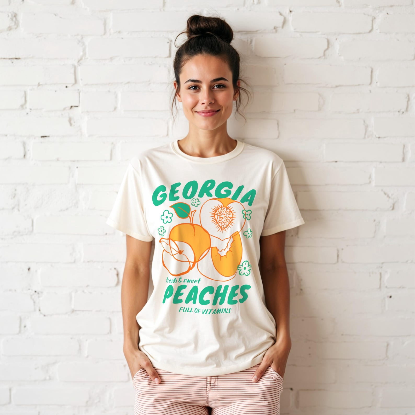 Georgia Peaches Shirt, Summer Graphic Tee, Peach Fruit T Shirt ...