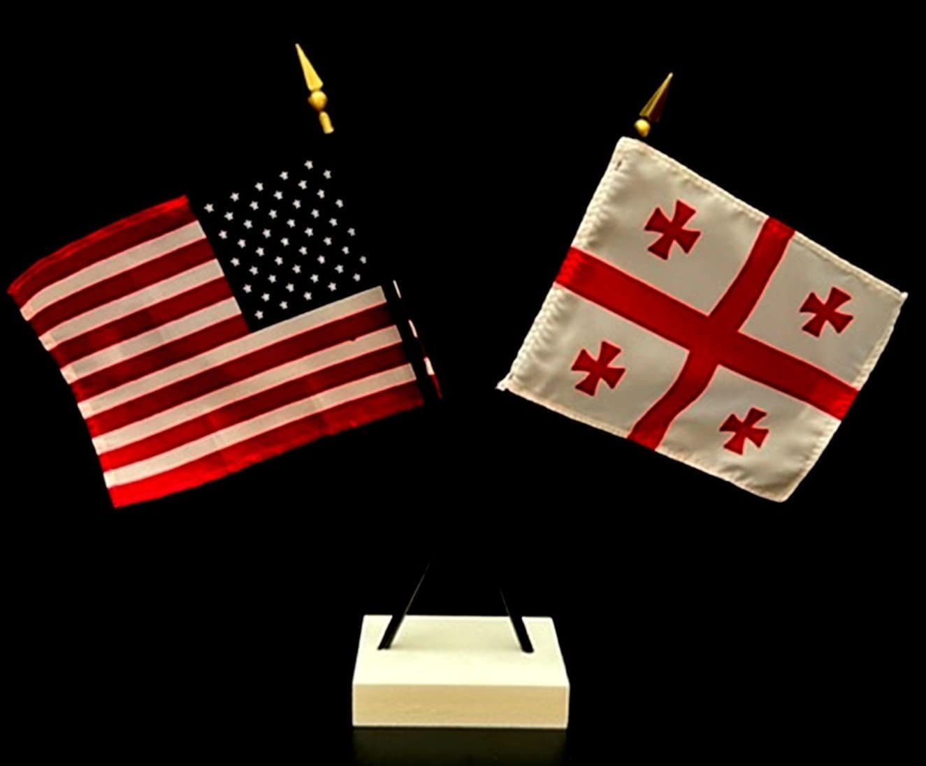 Georgia Republic Desk Flag Set; Contains One USA and One Country Flag ...
