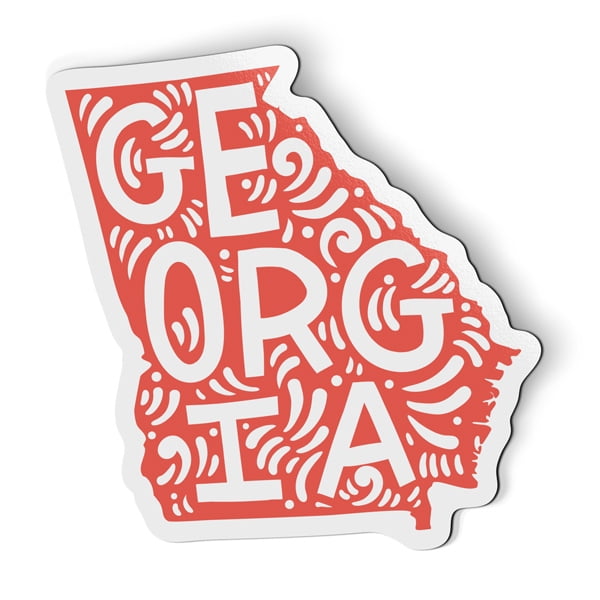 Georgia Shape Cute Letters Native Local - 5.5" Magnet for Car Locker ...