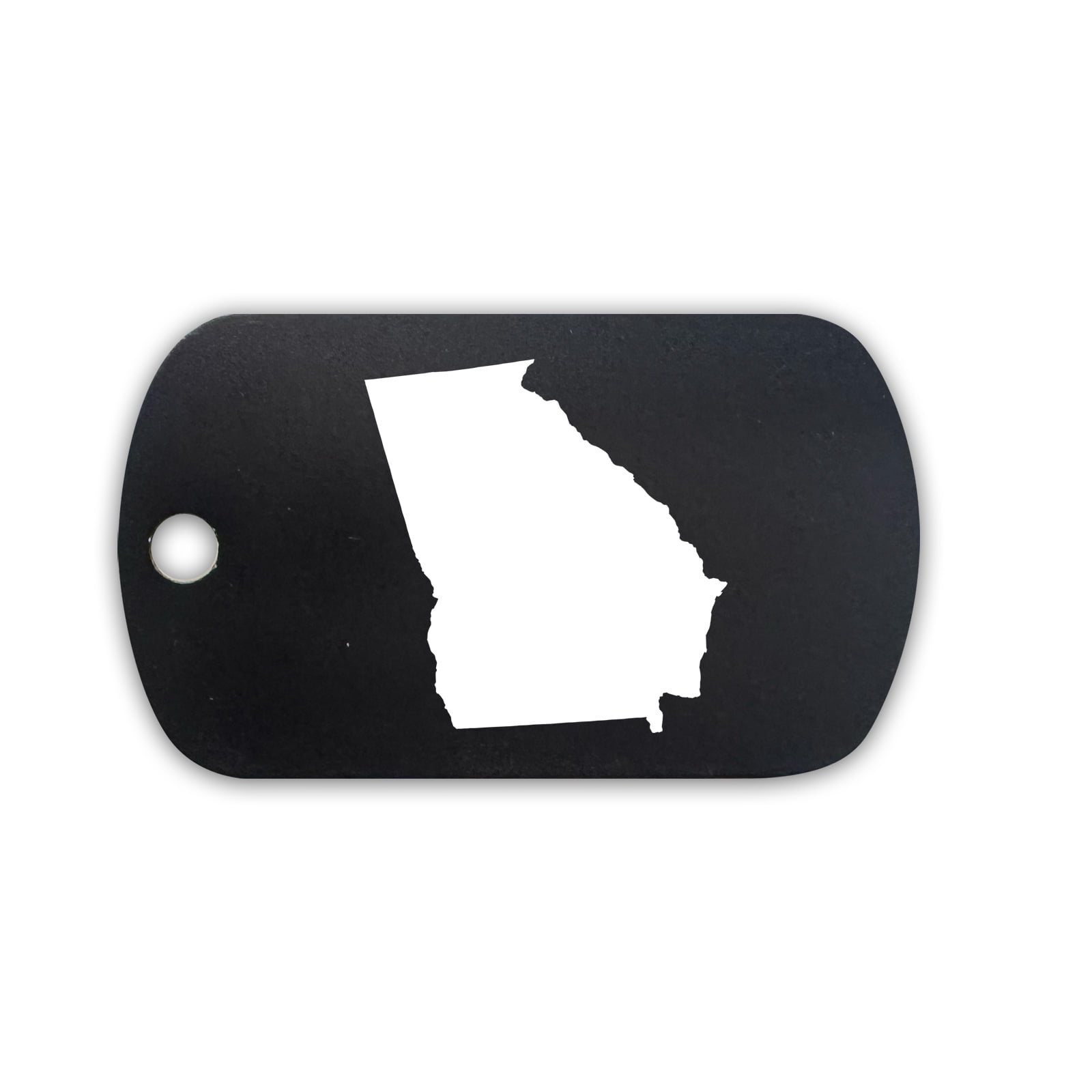 Georgia Shaped GI Dog Tag Aluminum Keychain ga - Black - Walmart.com