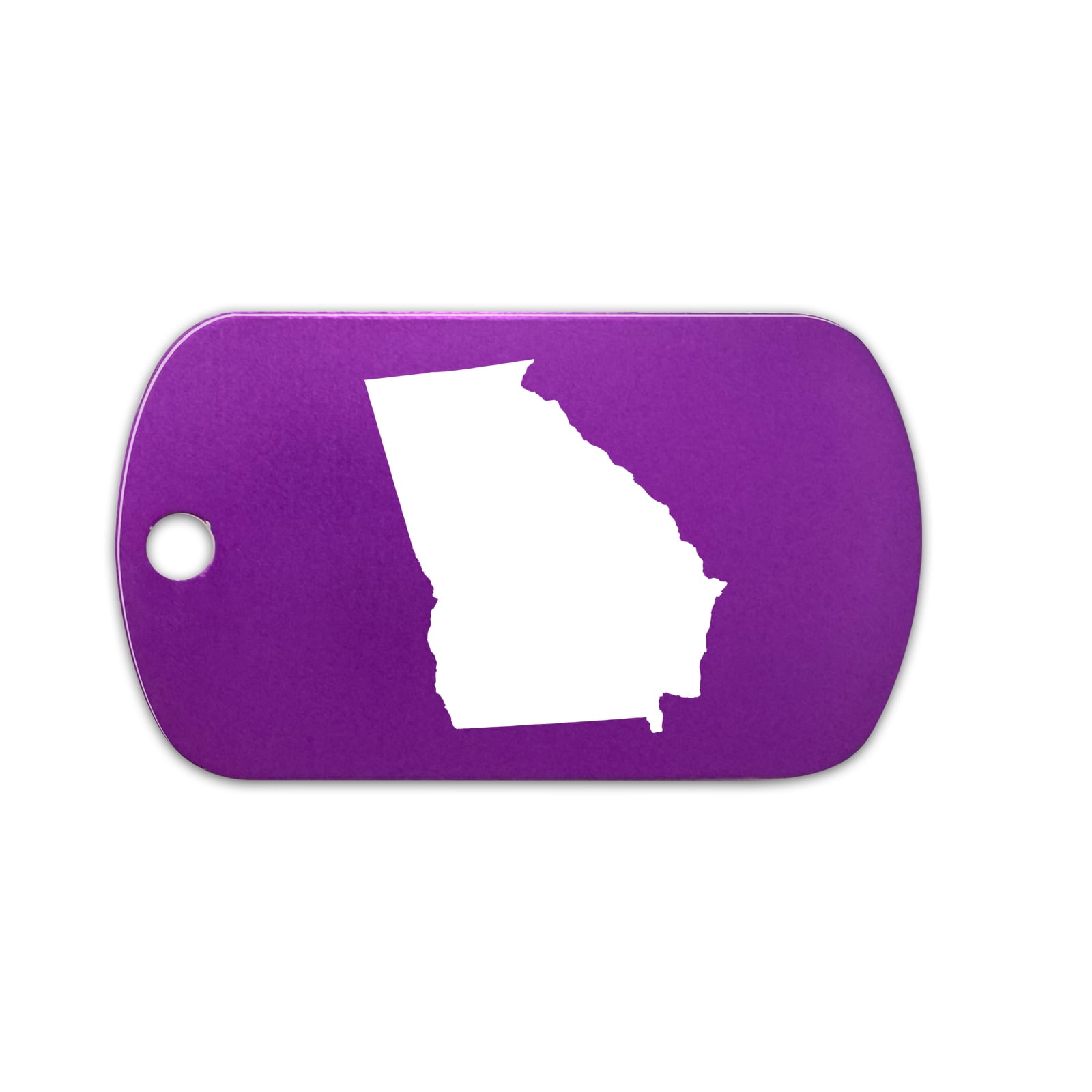 Georgia Shaped GI Dog Tag Aluminum Keychain ga - Purple - Walmart.com