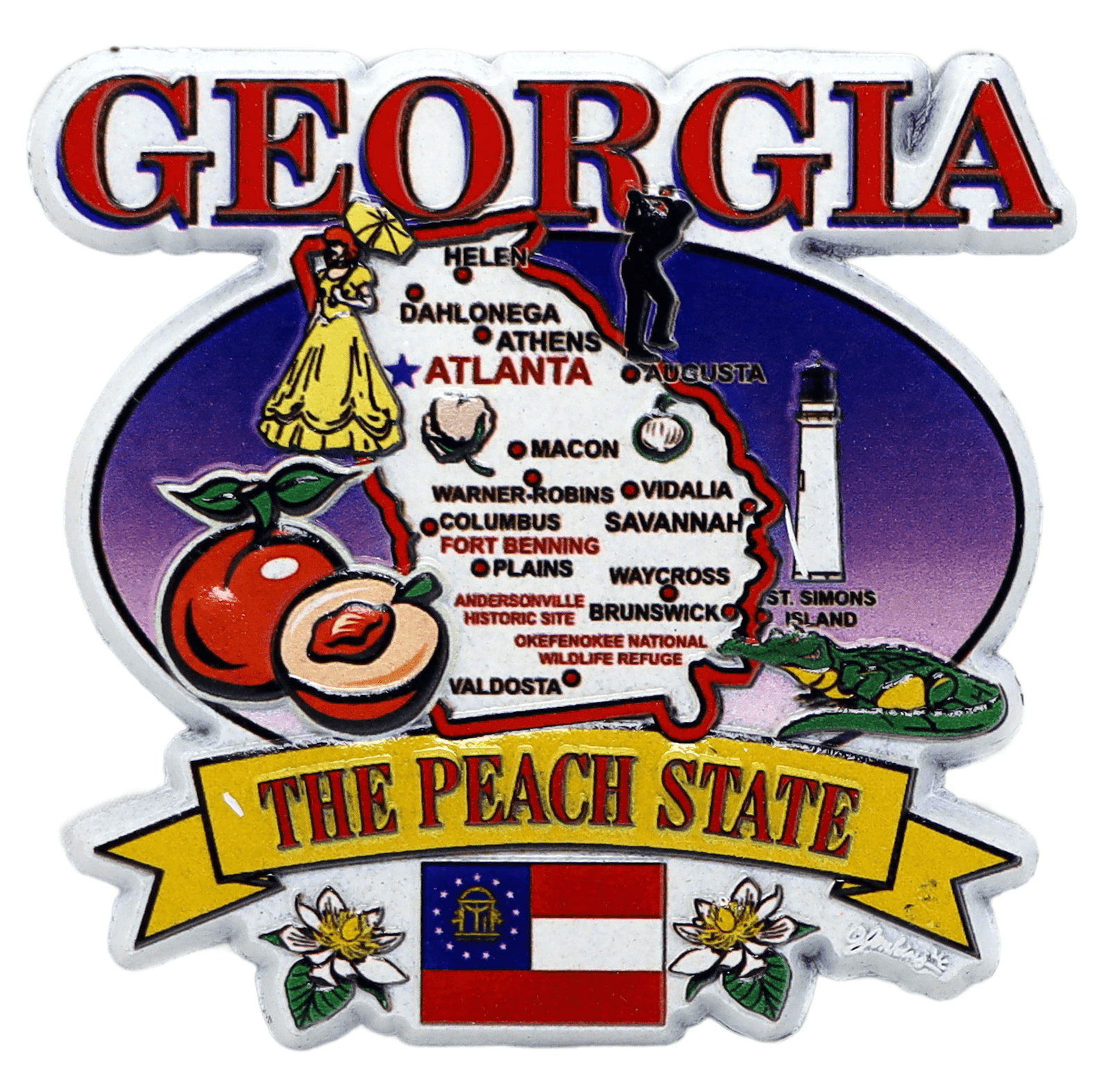 Georgia State Elements Map Fridge Collectible Souvenir Magnet - Walmart.com
