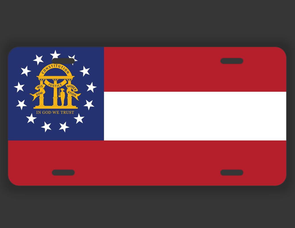 Georgia State Flag License Plate Tag Vanity Novelty Metal | UV Printed ...