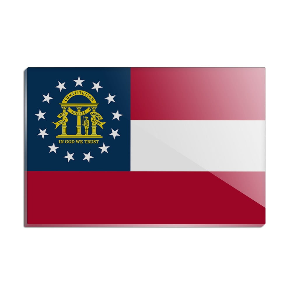 Georgia State Flag Rectangle Acrylic Fridge Refrigerator Magnet ...
