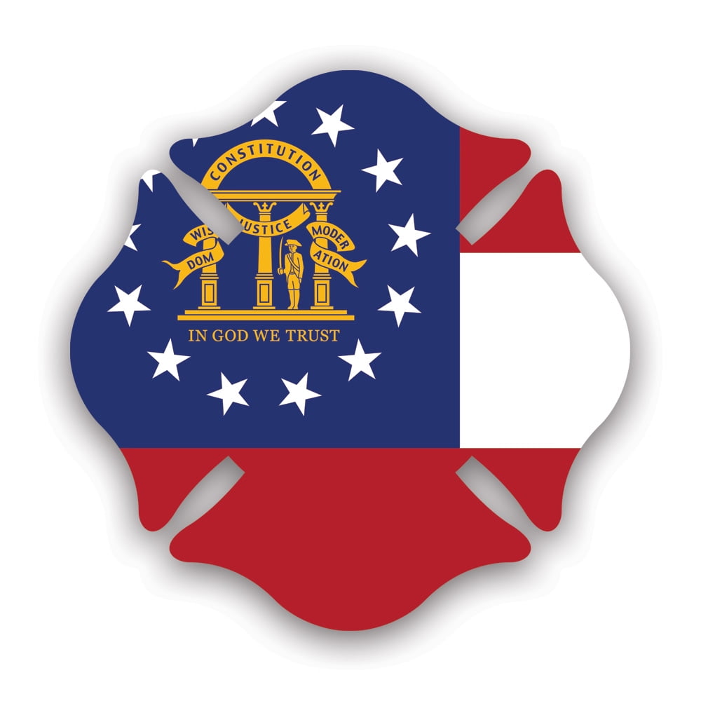 Georgia State Maltese Cross Shaped Sticker Decal - Self Adhesive Vinyl ...