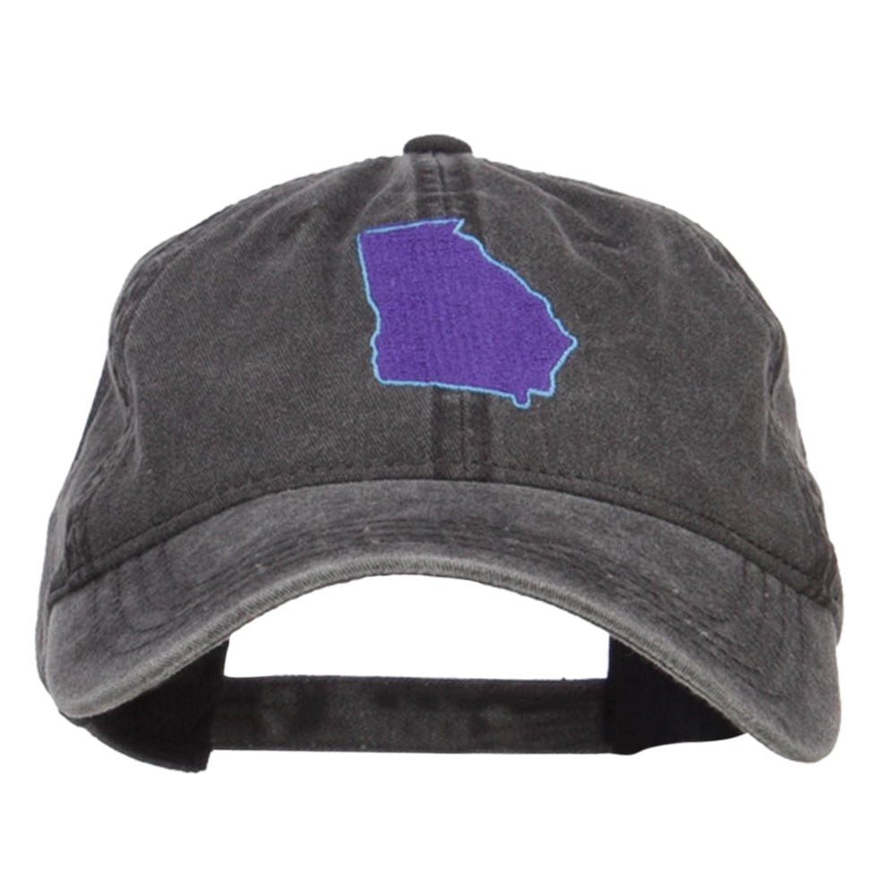 Georgia State Map Embroidered Washed Cap - Black OSFM - Walmart.com