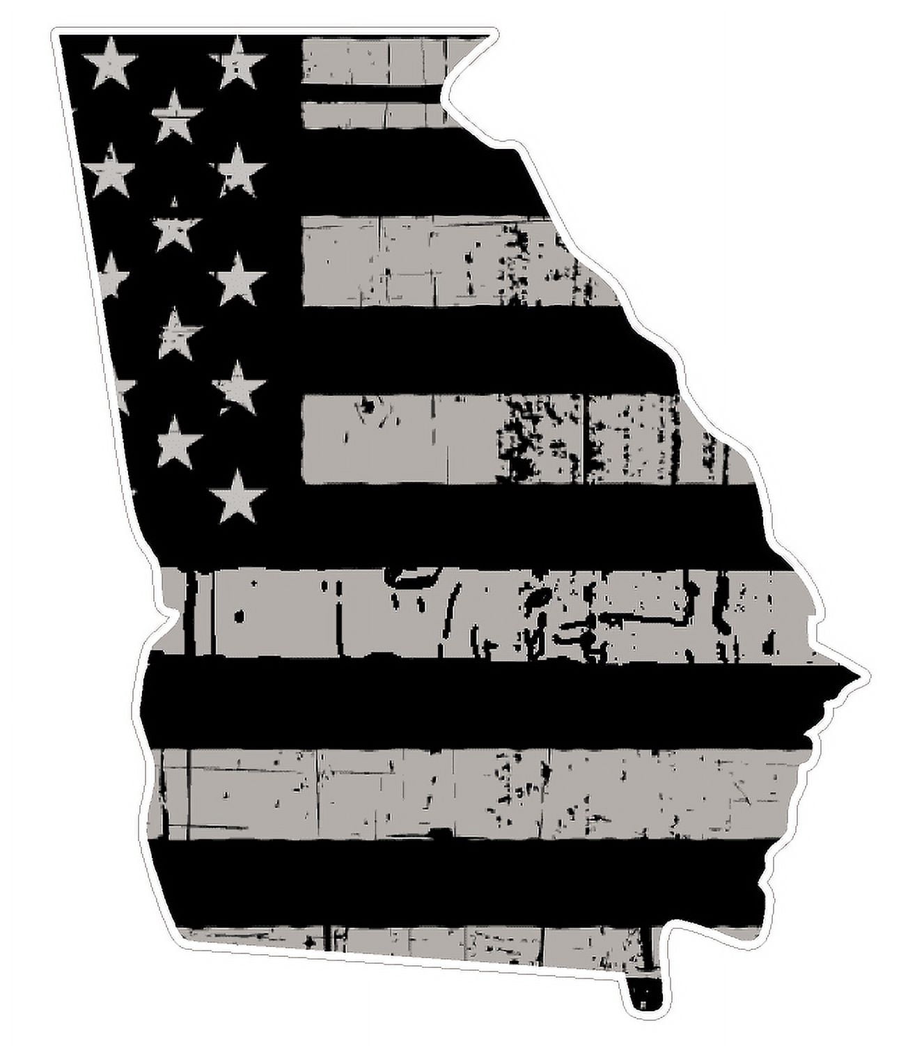 Georgia State (N11) Distressed Flag Vinyl Decal Sticker Car/Truck ...