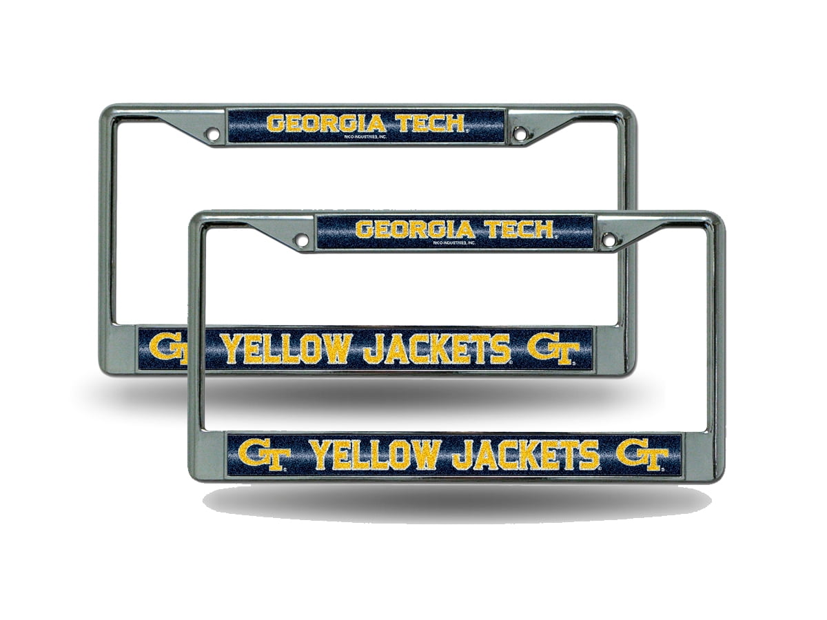 Georgia Tech Yellow Jackets Glitter Bling Chrome License Plate Frame ...