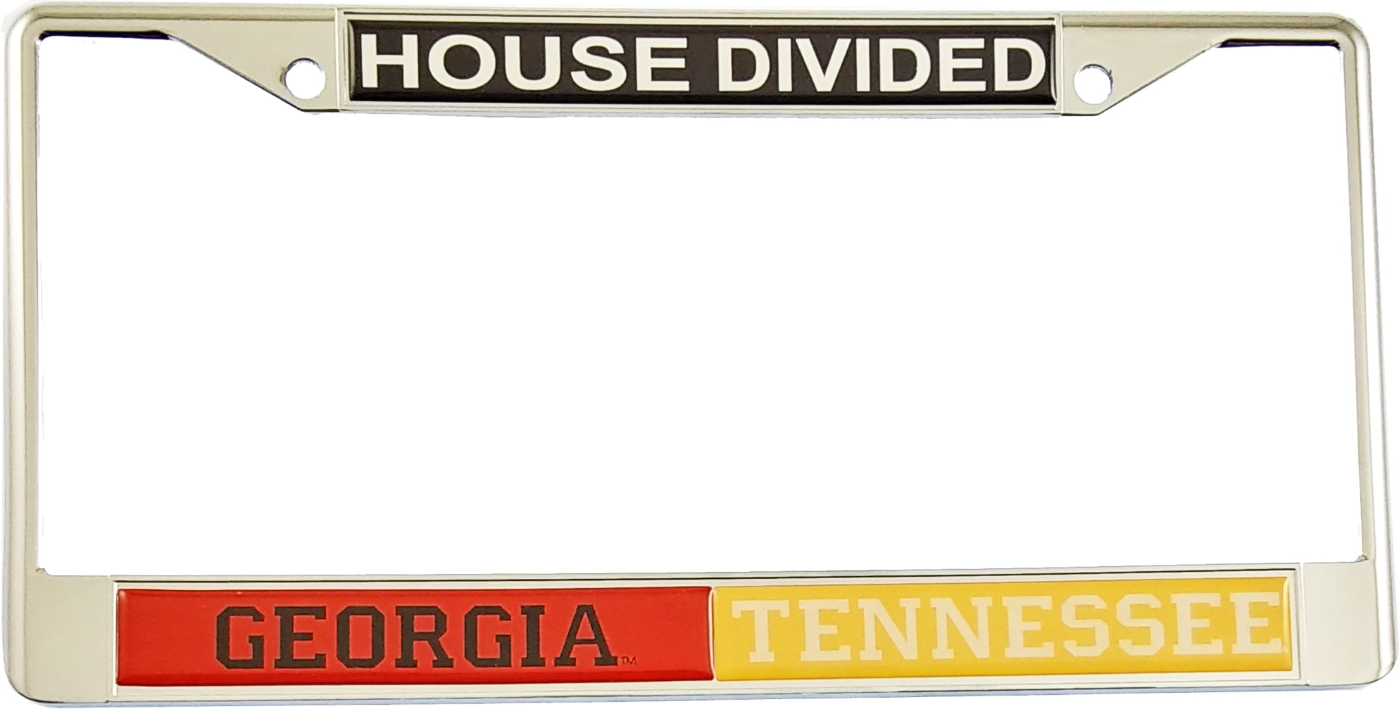 Georgia + Tennessee House Divided Split License Plate Frame [Silver ...