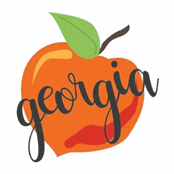 Georgia The Peach State Sticker Phone Decal Water Bottle Stickers Car ...