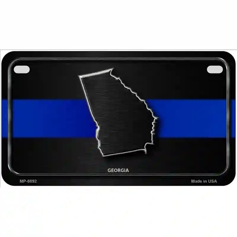 Georgia Thin Blue Line Metal Novelty License Plate 7" x 4" Motorcycle ...