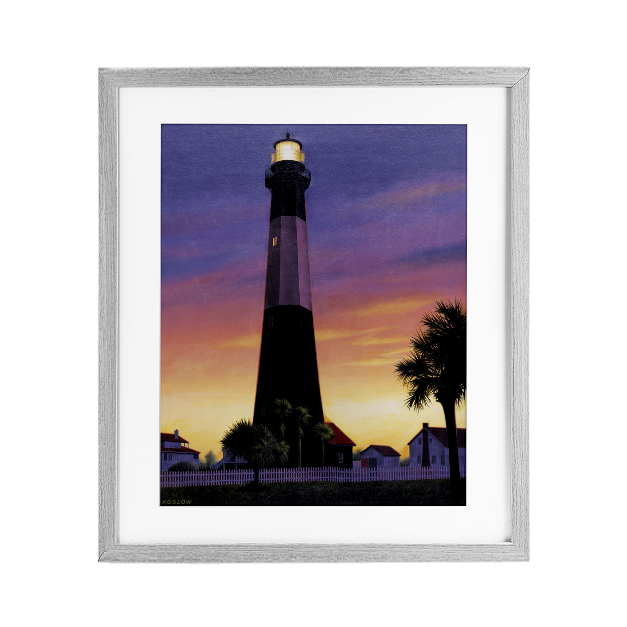 Georgia Tybee Island Lighthouse Gray Framed Print Under Glass, design ...