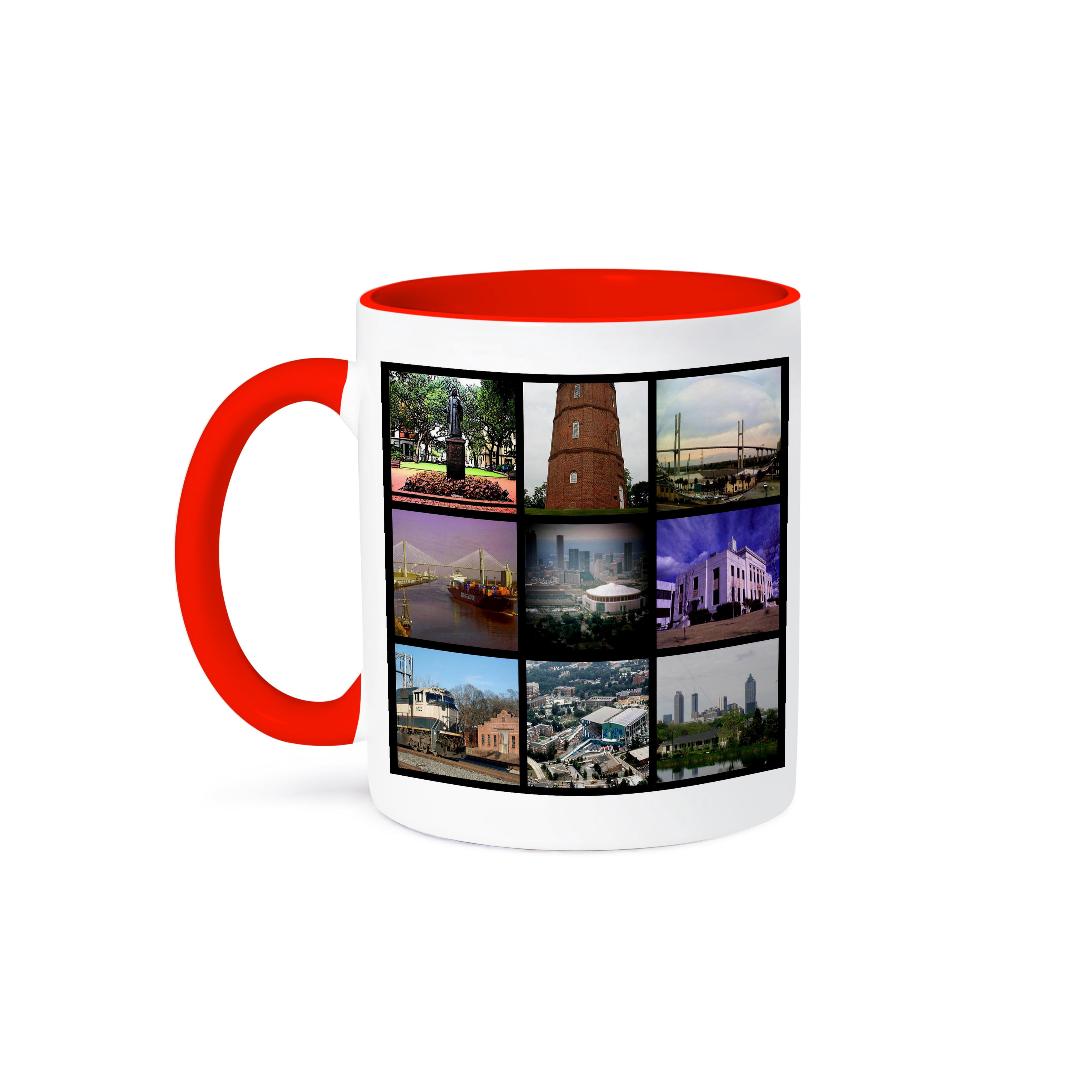 3dRose, Georgia USA Collage, 15oz Two-Tone Red Mug - Walmart.com