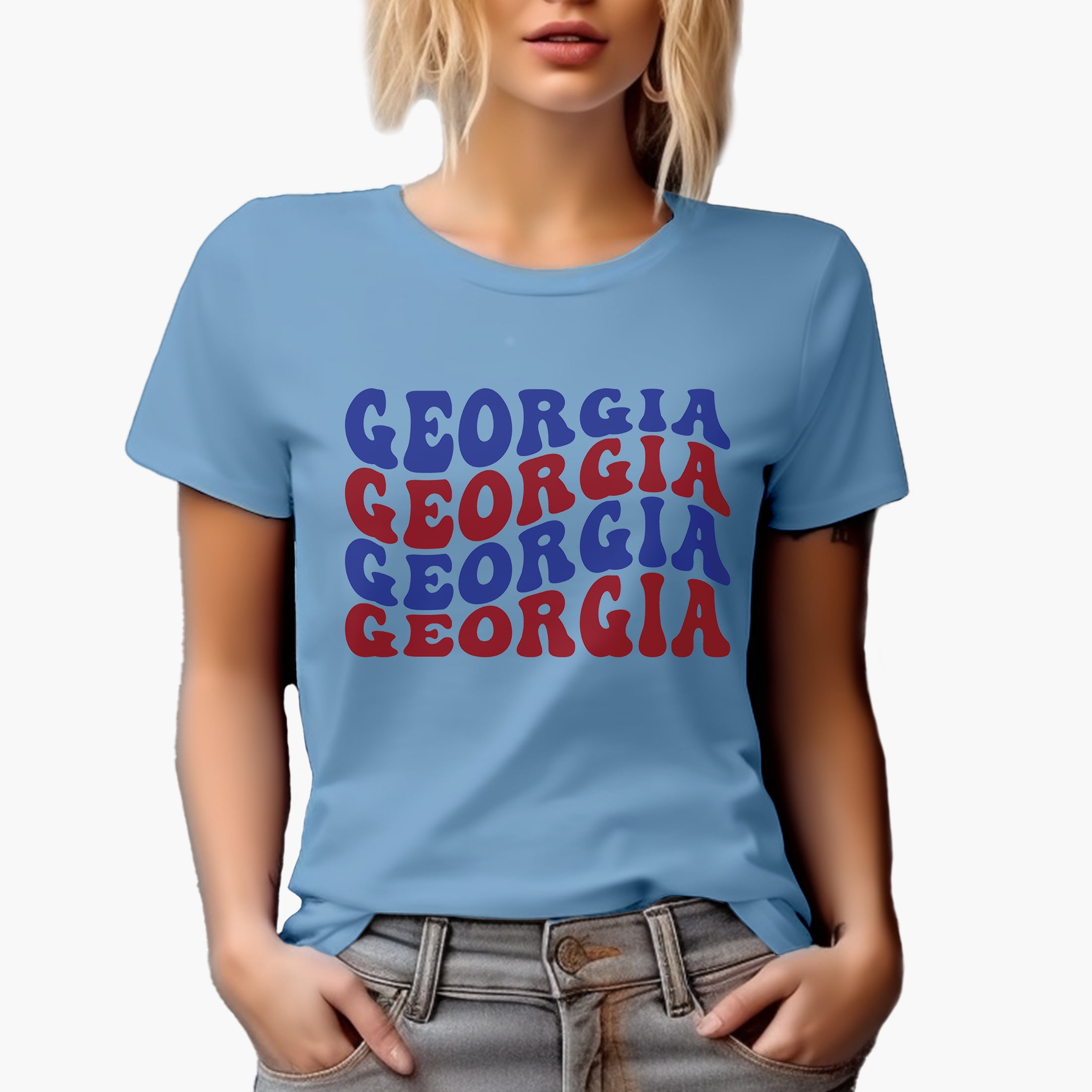 Georgia, USA State or Country, Groovy Retro Wavy Text Merch Gift, Baby ...