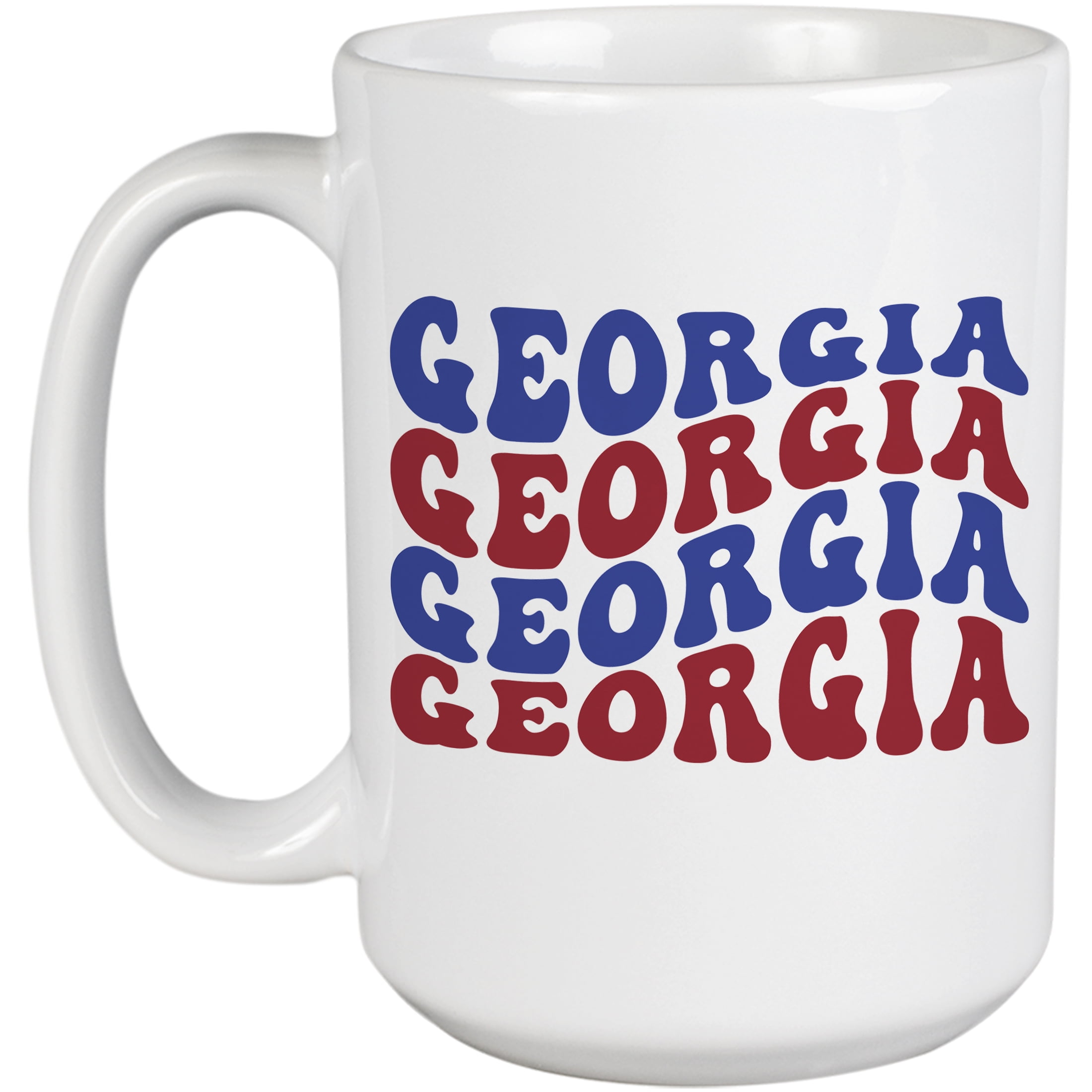 Georgia, USA State or Country, Groovy Retro Wavy Text Merch Gift, White ...