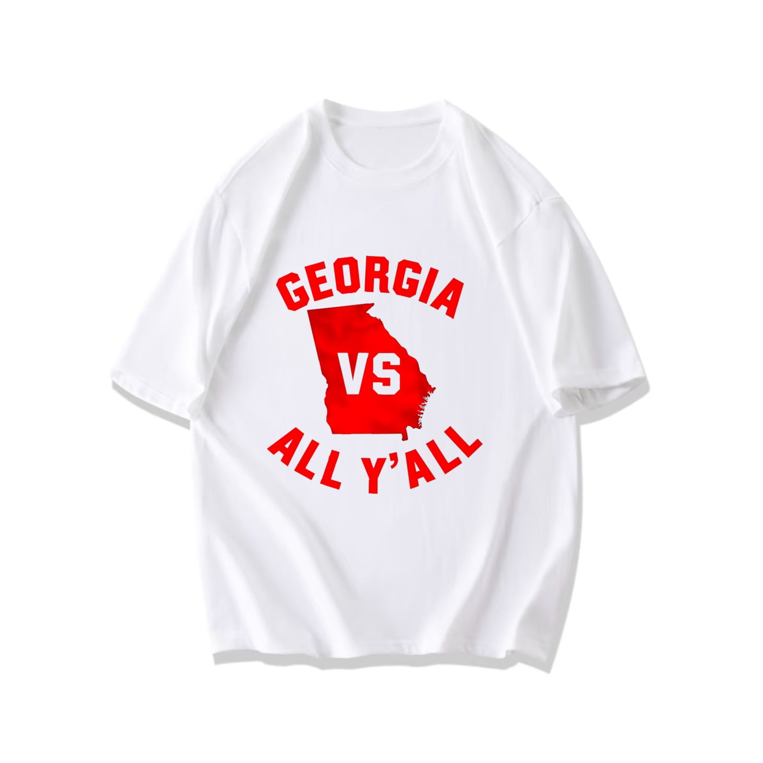 Georgia Vs All Yall T Shirt Black State Map And Text Design Casual Wear ...