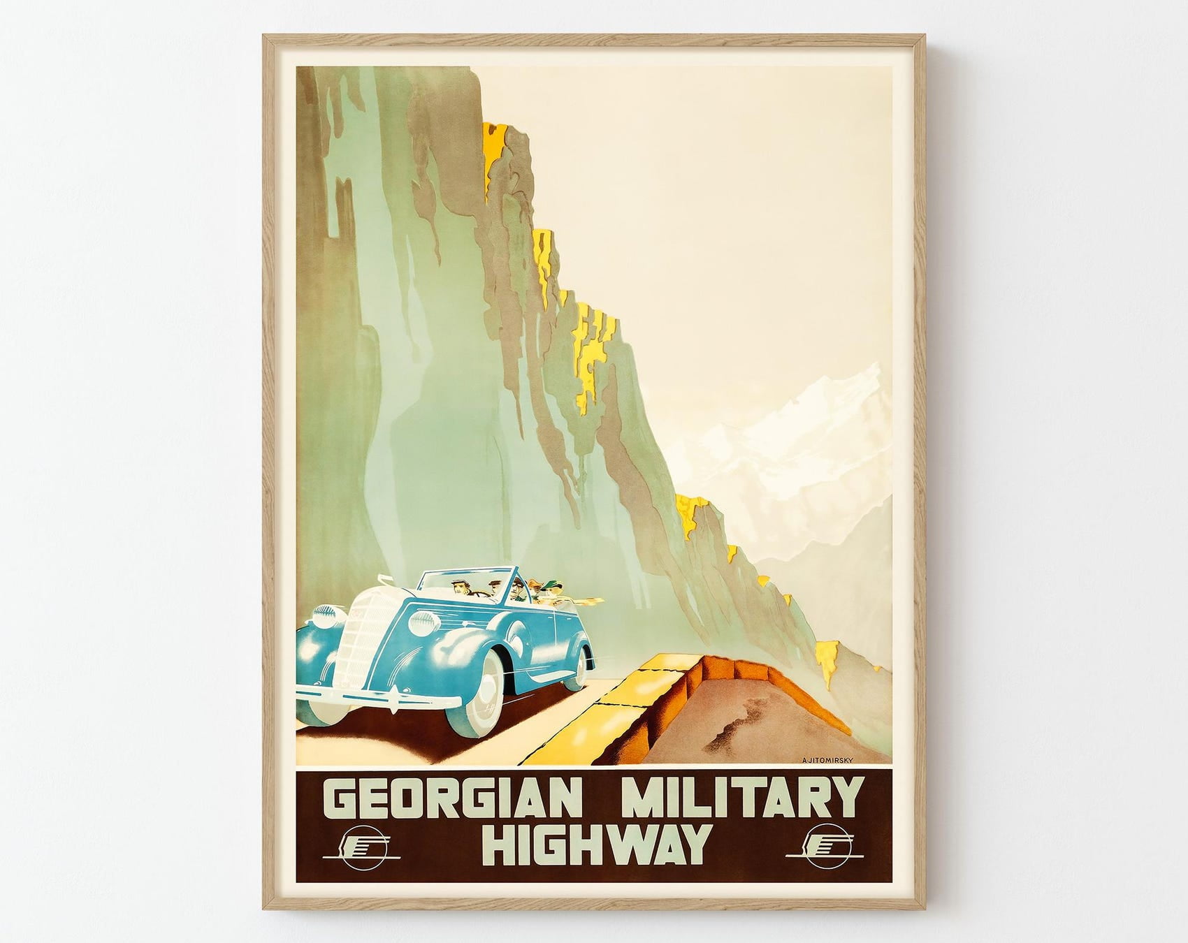 Georgian Military Highway Georgia Vintage Travel Poster Art Print ...