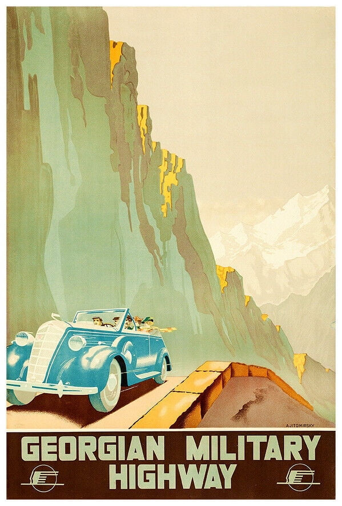 Georgian Military Highway - Vintage European Travel and Tour Poster ...