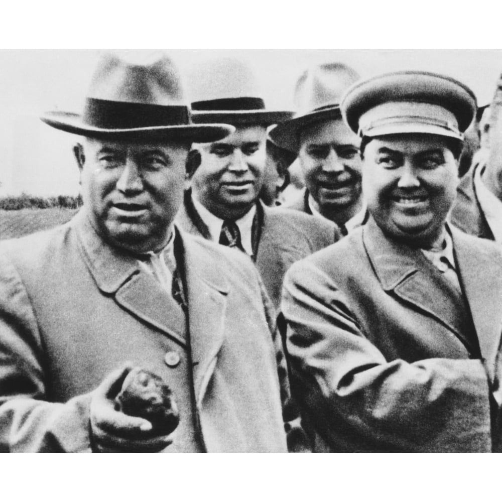 Georgie Malenkov And Nikita Khrushchev Visiting A Collective Farm In ...