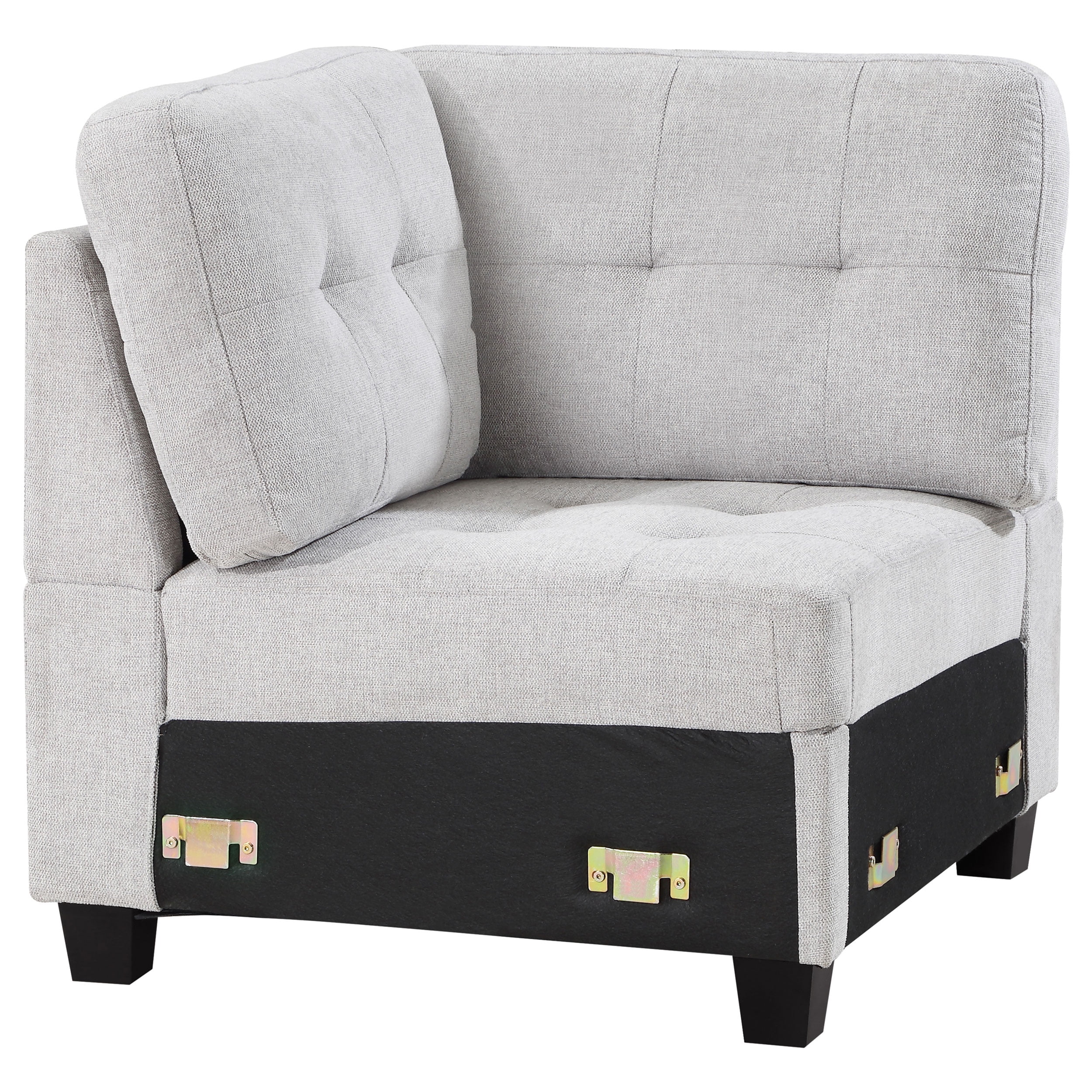 Georgina Upholstered Corner Chair Steel Beige - Walmart.com