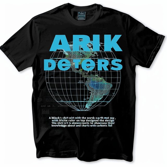Geoscience Student Black T Shirt Earth Map Haring's Design Carbonic ...
