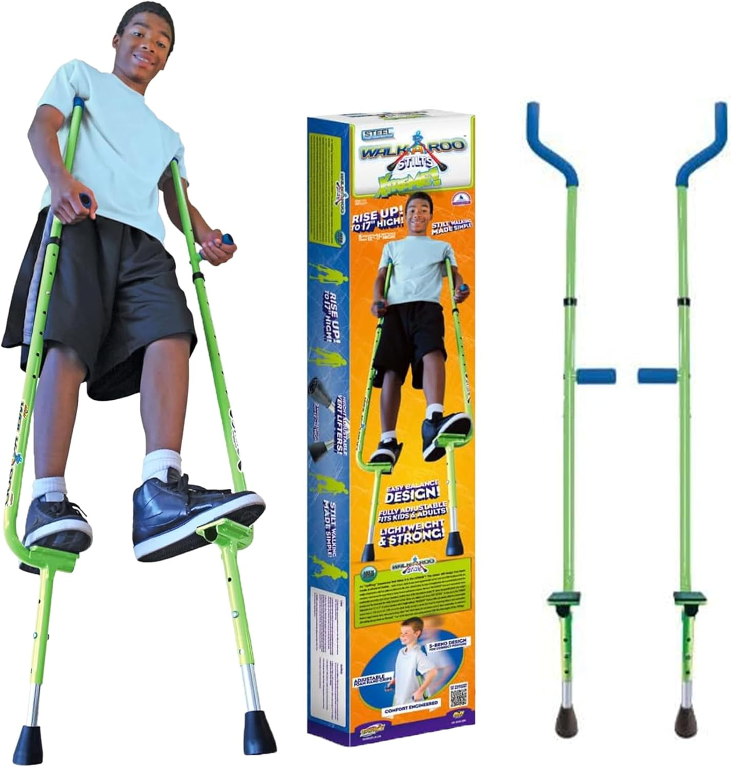 Geospace Adjustable Walkaroo Xtreme Steel Stilts for Kids - Indoor ...