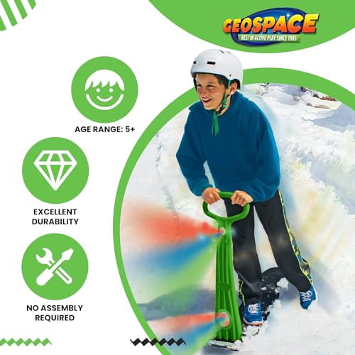 Geospace Winter Fun Foldable Snow Scooter, Ski Skate, Ski Skooter, Snow ...