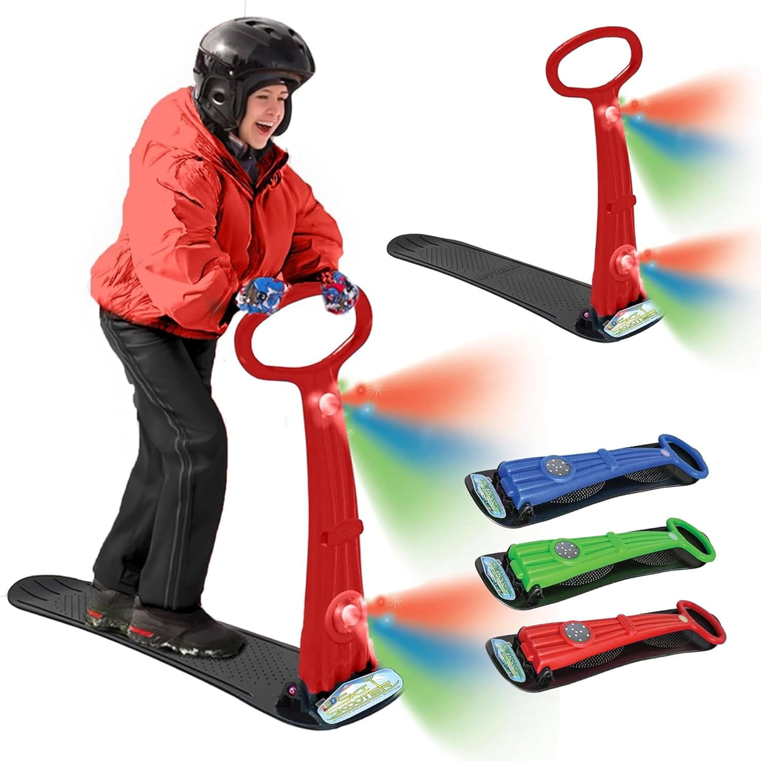 Geospace Winter Fun Foldable Snow Scooter, Ski Skate, Ski Skooter, Snow ...